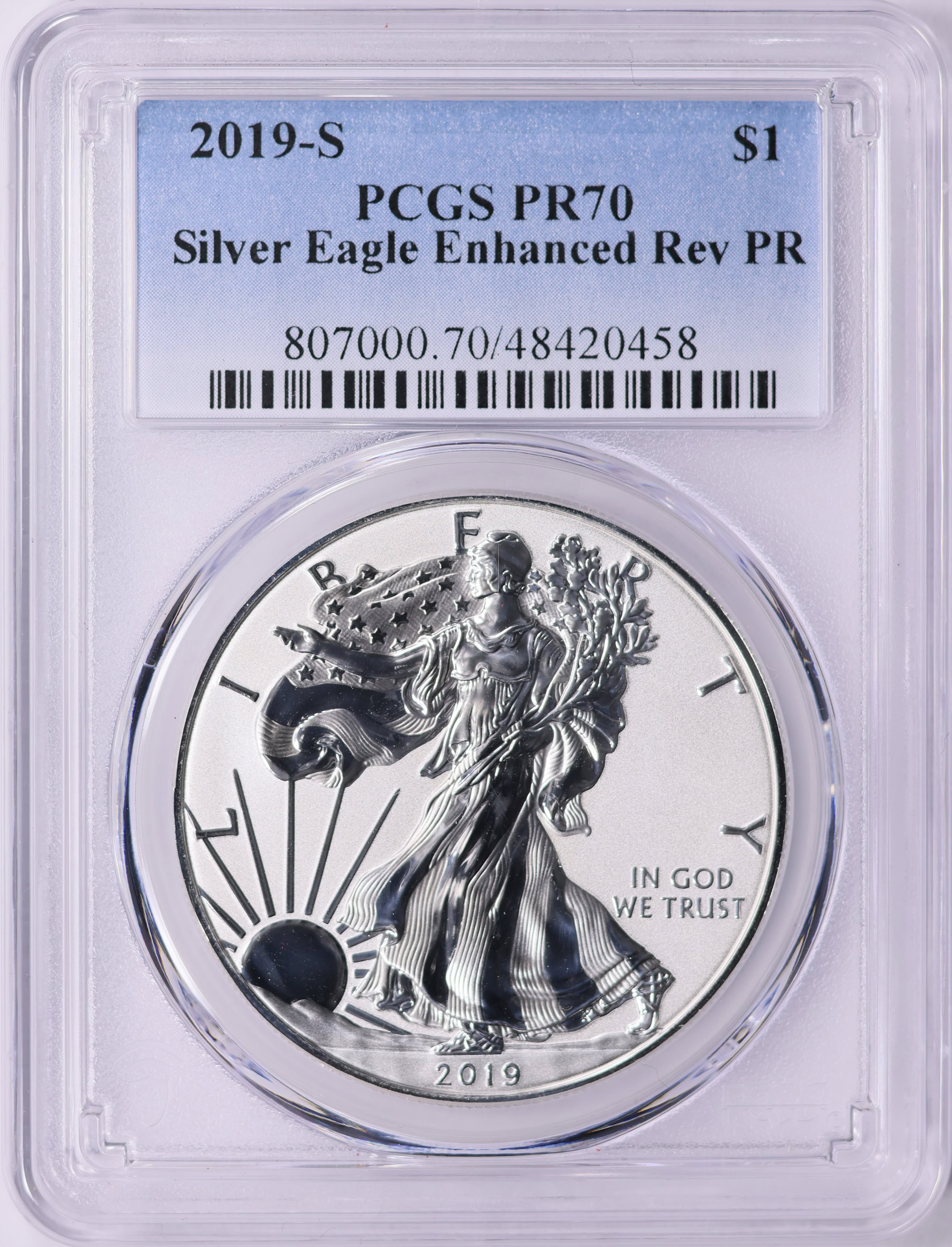 2019-S $1 Silver Eagle Enhanced Reverse Proof PCGS Proof-70 (Item ...