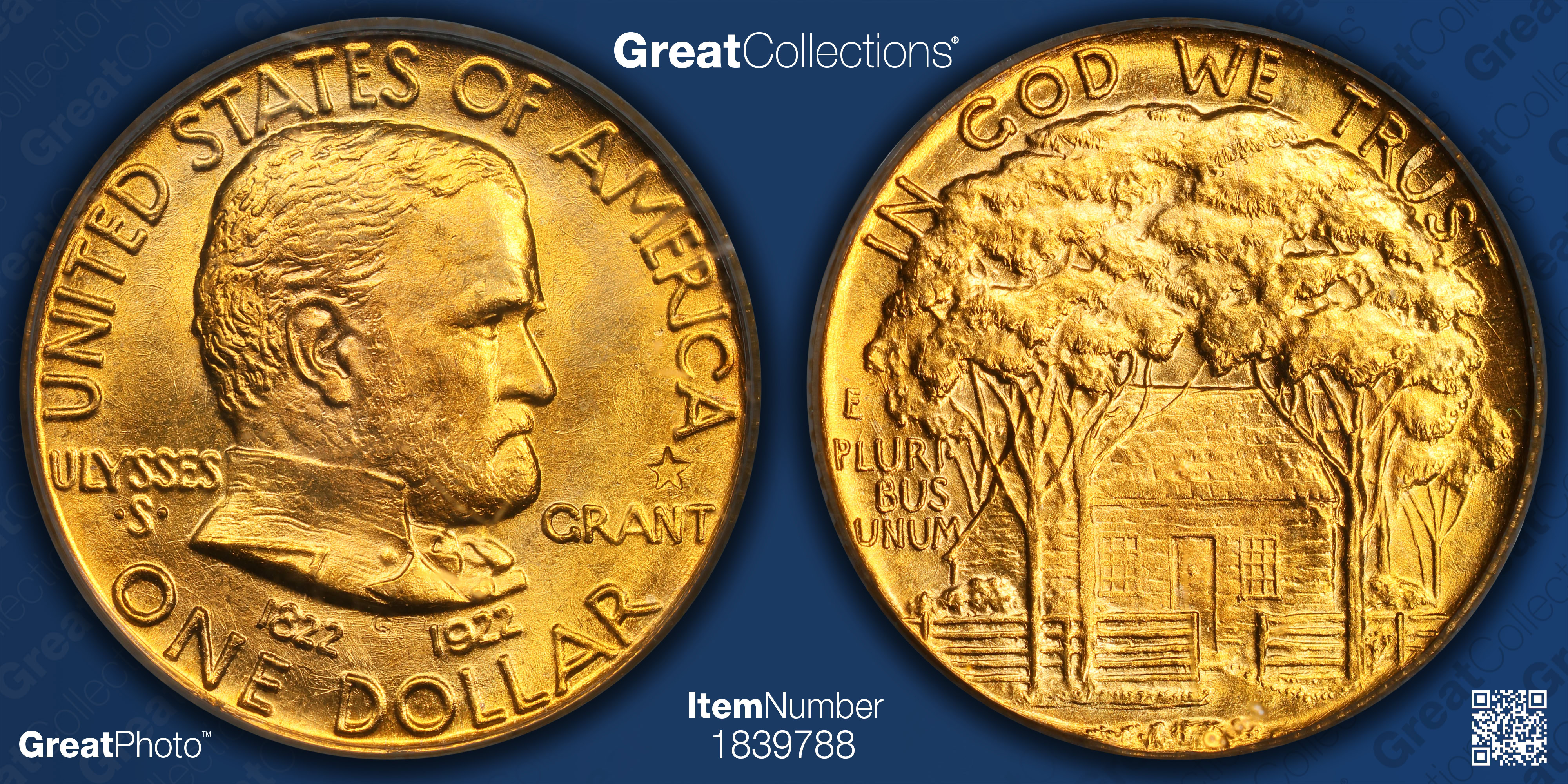 1922 Grant Gold Dollar Star PCGS MS-64 (CAC Green) OGH (Item 1839788 ...