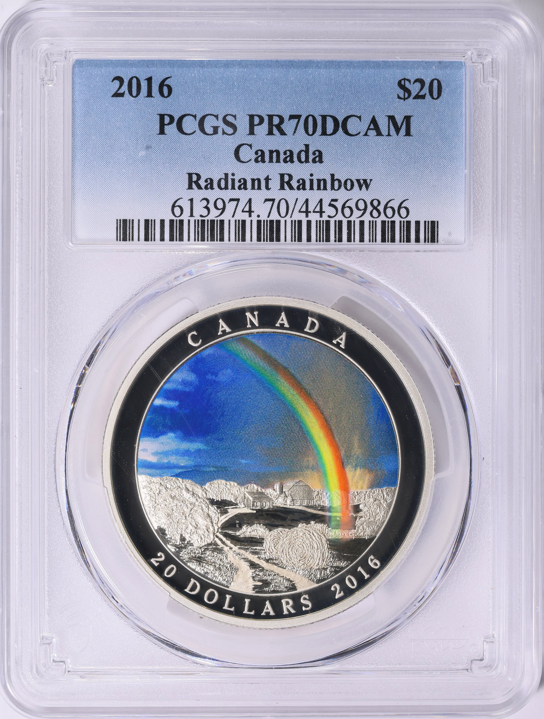 Canada 2016 Colorized Silver $20 Radiant Rainbow KM-2163 PCGS Proof-70 ...