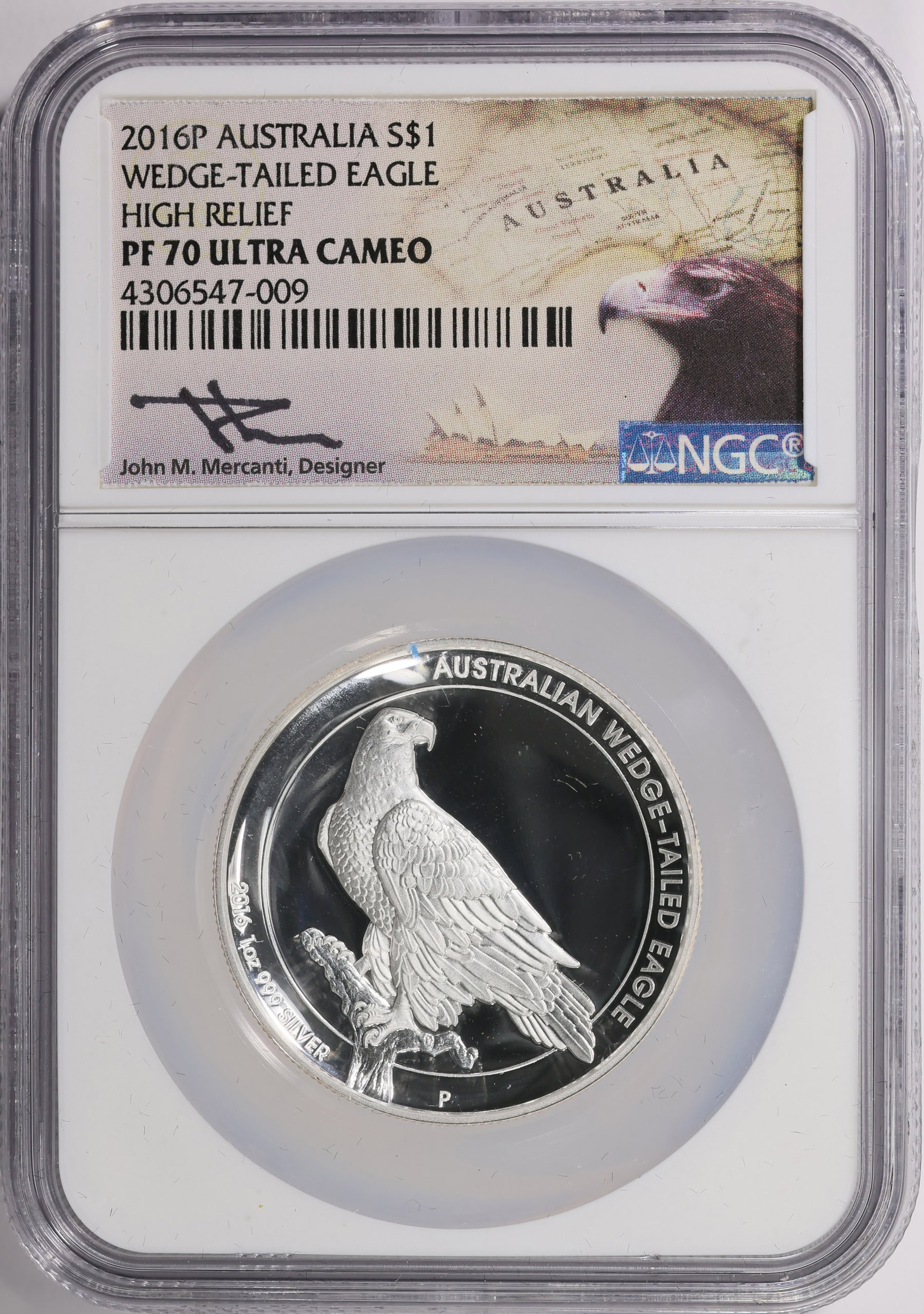 Australia 2016-P Silver Dollar Wedge-Tailed Eagle High Relief KM-2215 ...