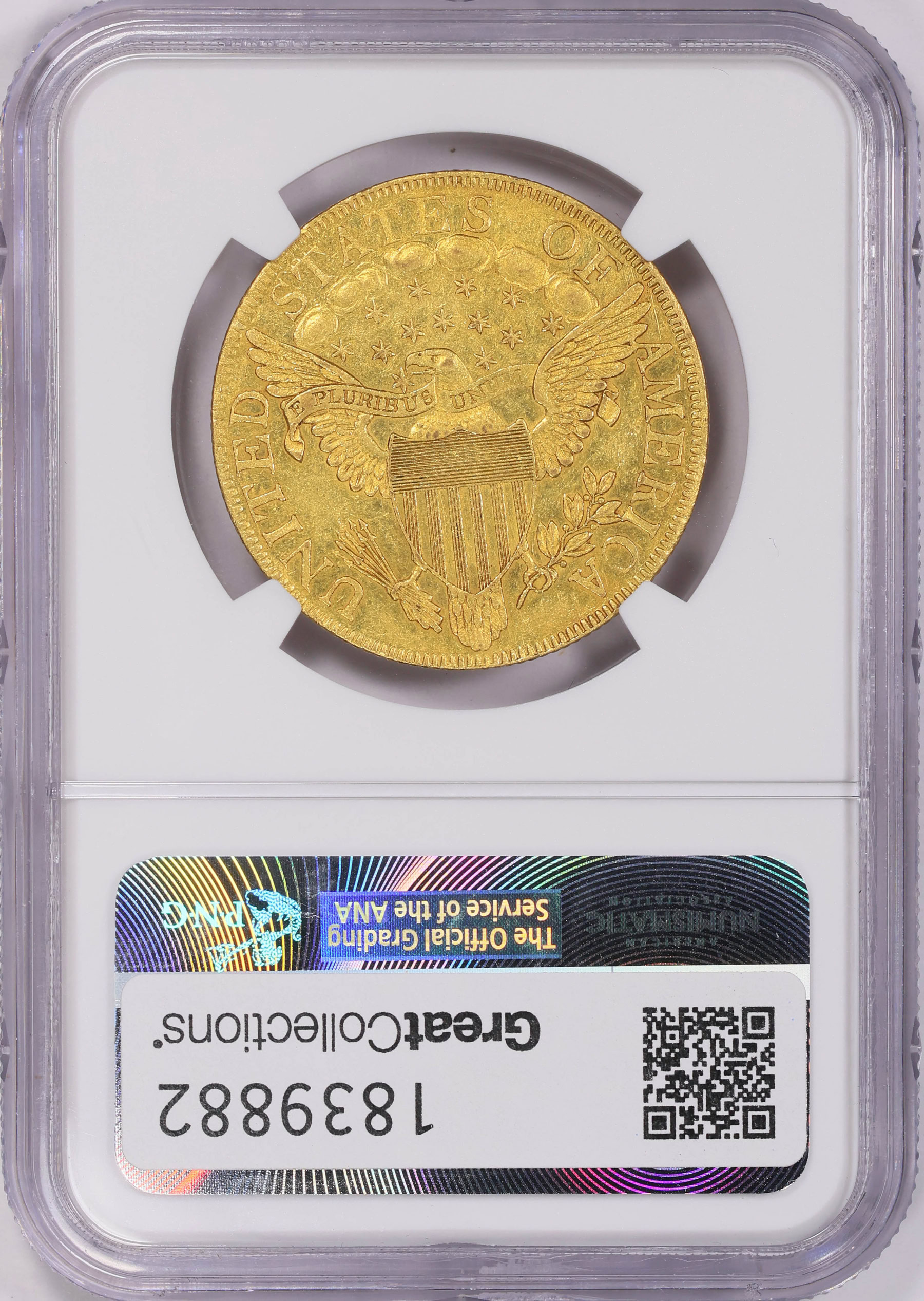 1800 Capped Bust Gold Eagle NGC AU-55 (Item 1839882) | GreatCollections ...