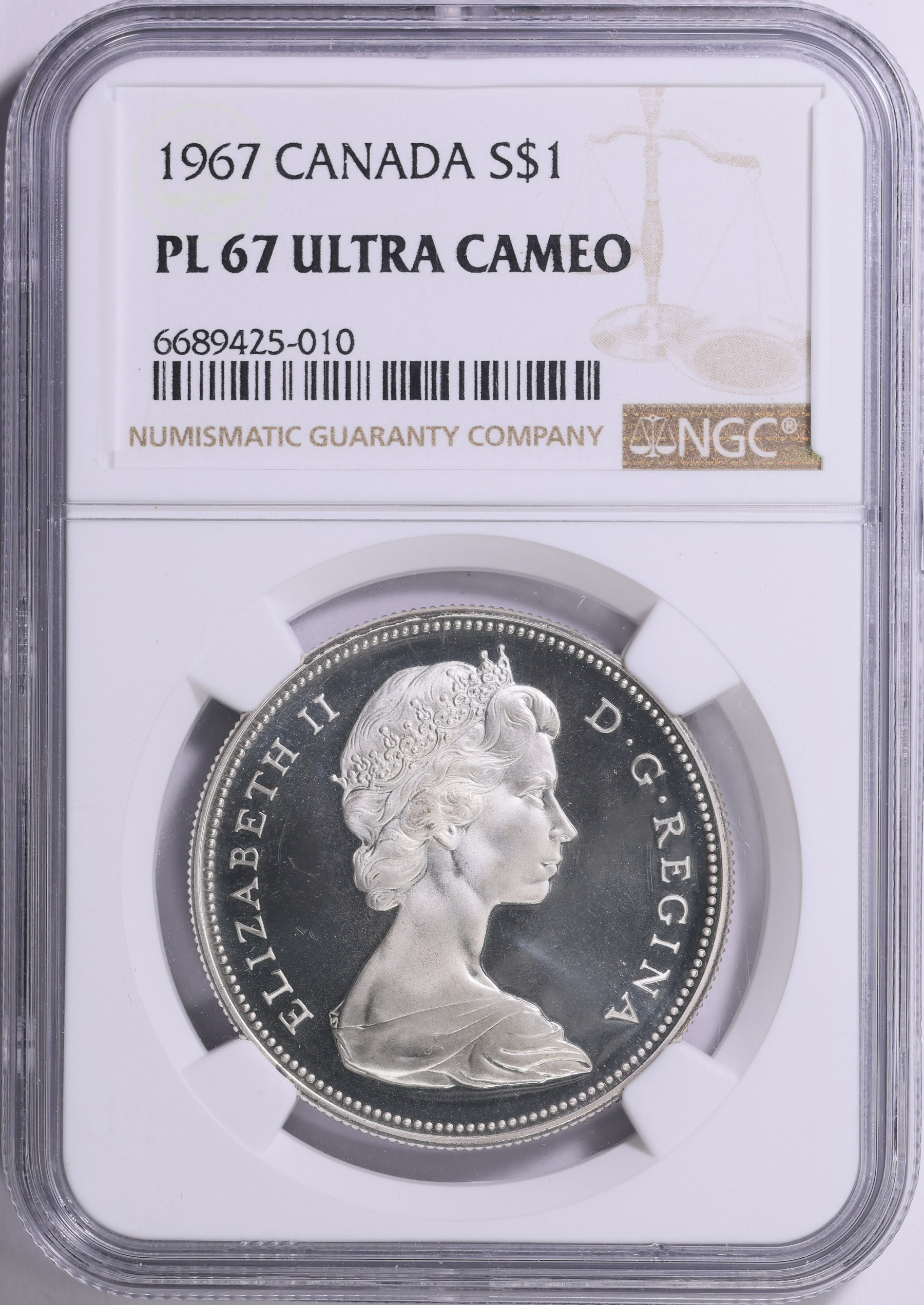 Canada 1967 Silver Dollar KM-70 NGC PL-67 UC (Item 1839897 ...