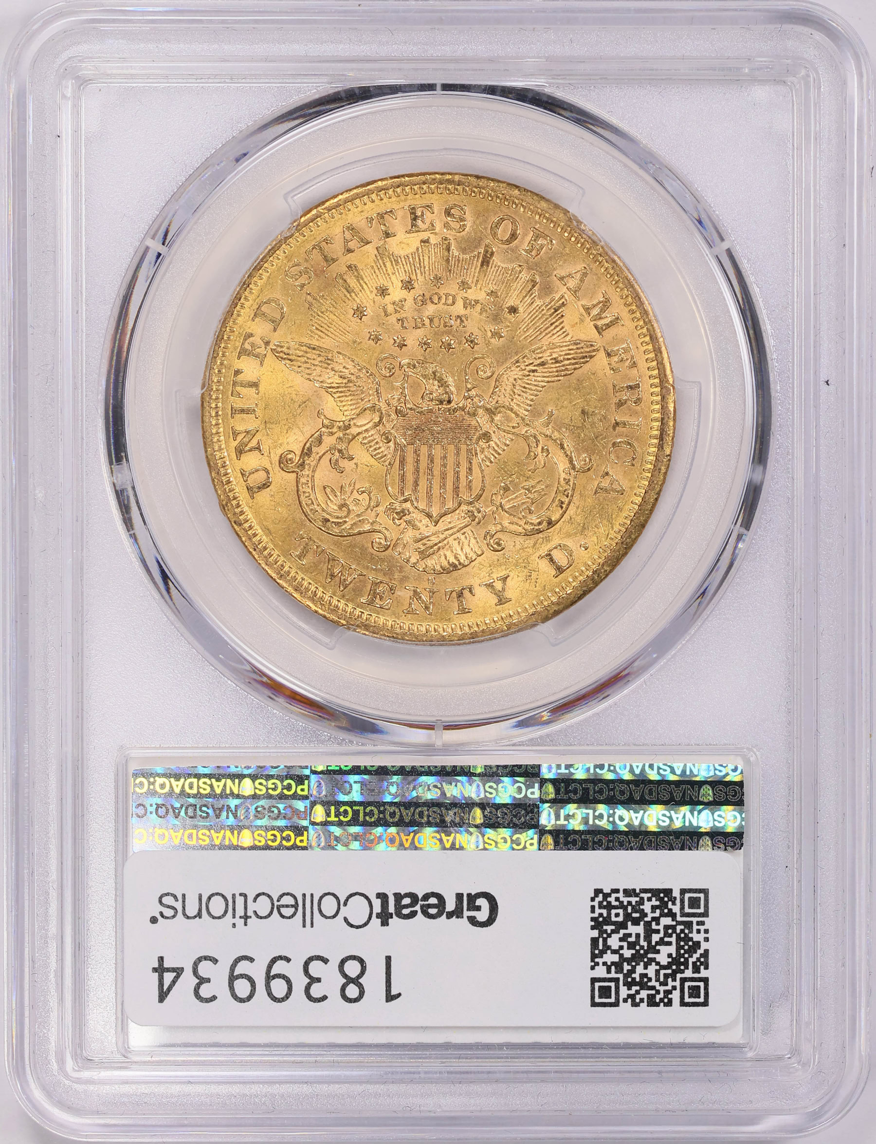 1871-S Liberty Gold Double Eagle PCGS MS-61 (Item 1839934) | GreatCollections Coin Auctions