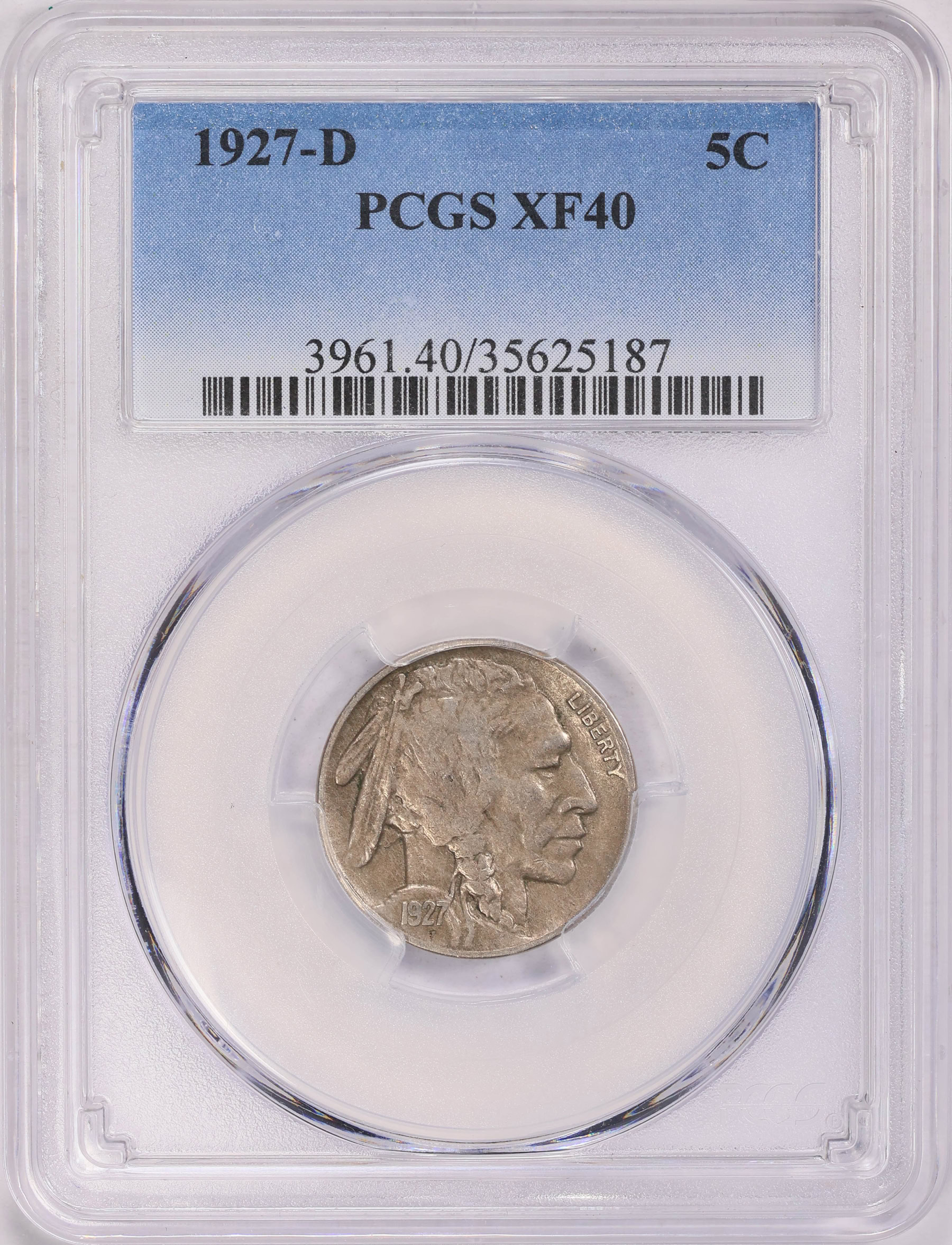 1927-D Buffalo Nickel PCGS XF-40 (Item 1839967) | GreatCollections Coin ...