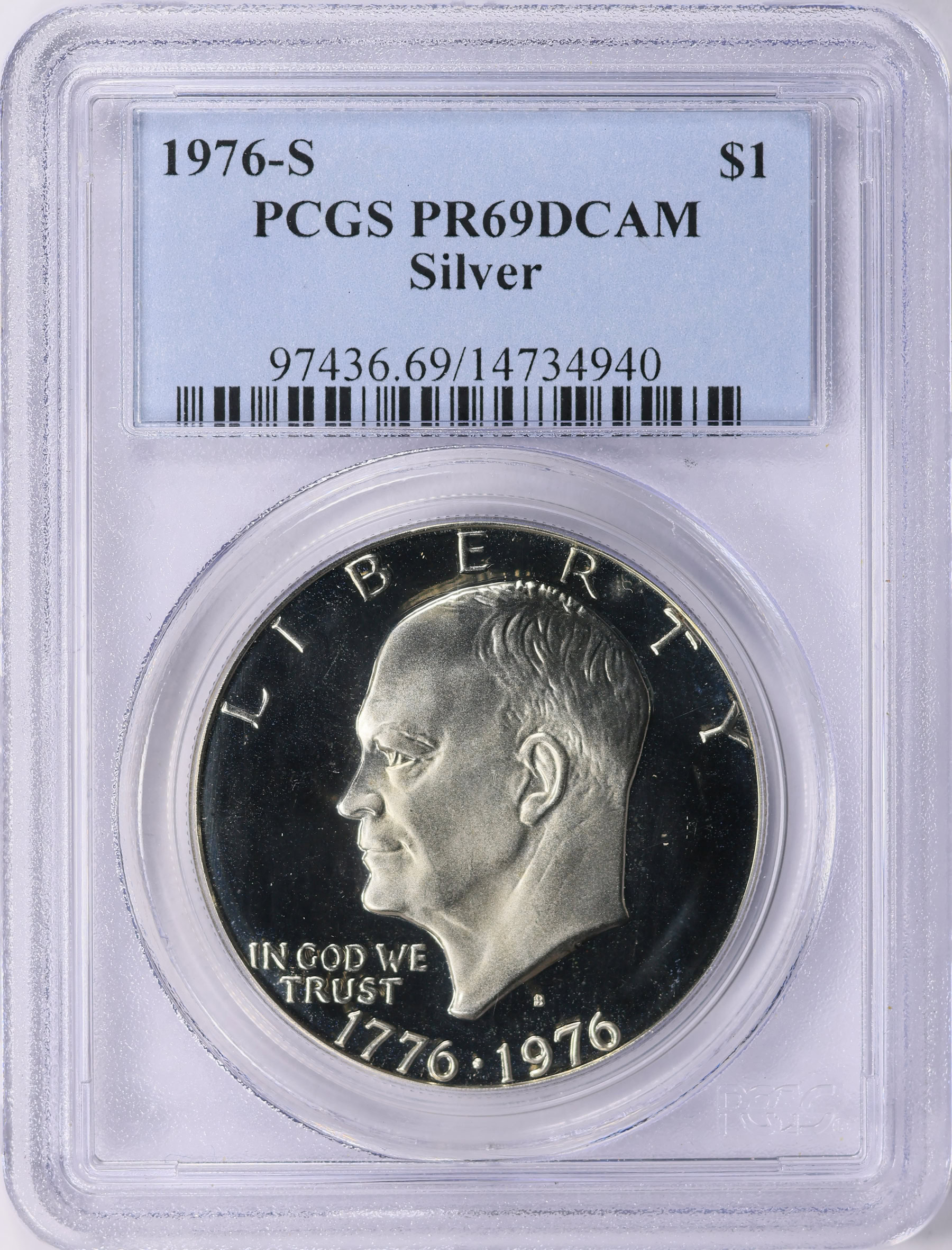 1976-S Eisenhower Dollar Silver PCGS Proof-69 DCAM (Item 1839983) | GreatCollections Coin Auctions