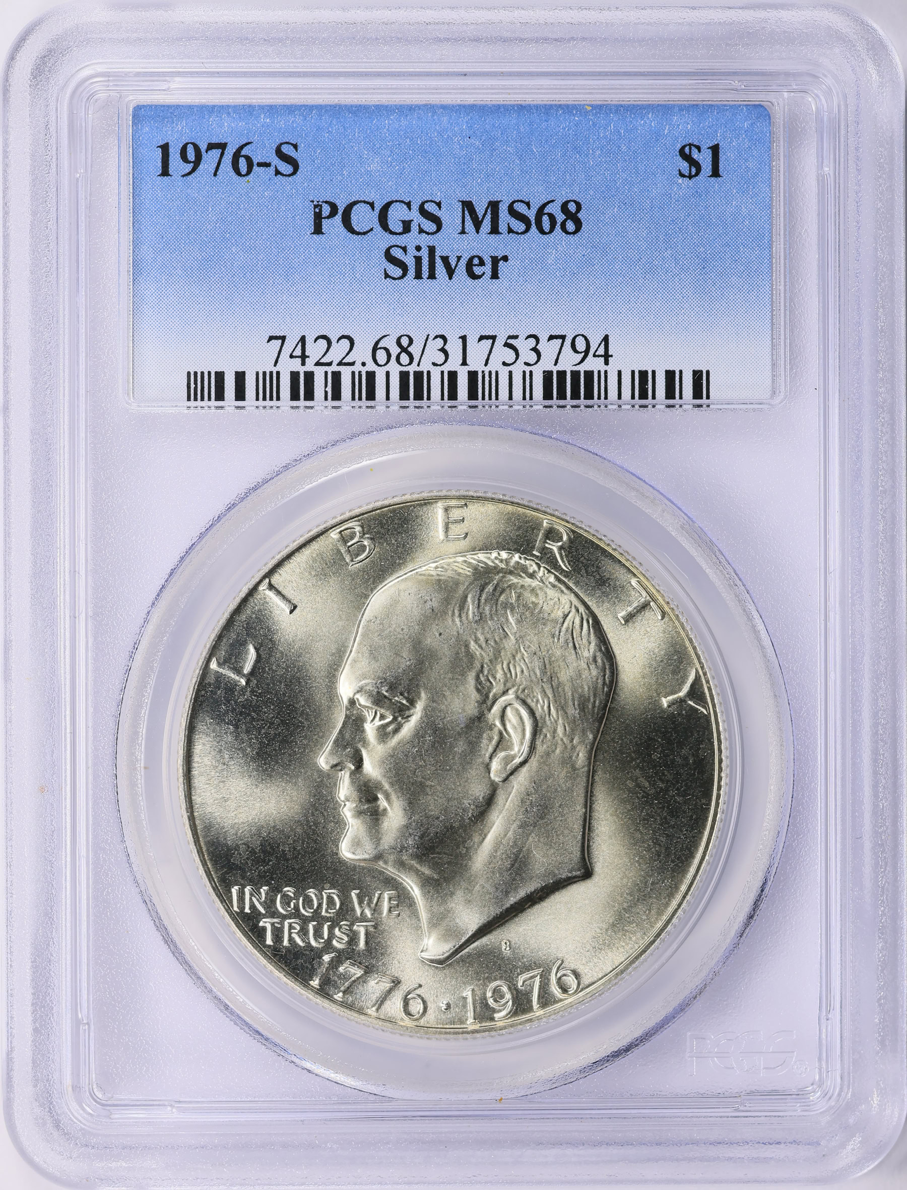 1976-S Eisenhower Dollar Silver PCGS MS-68 (Item 1839989) | GreatCollections Coin Auctions