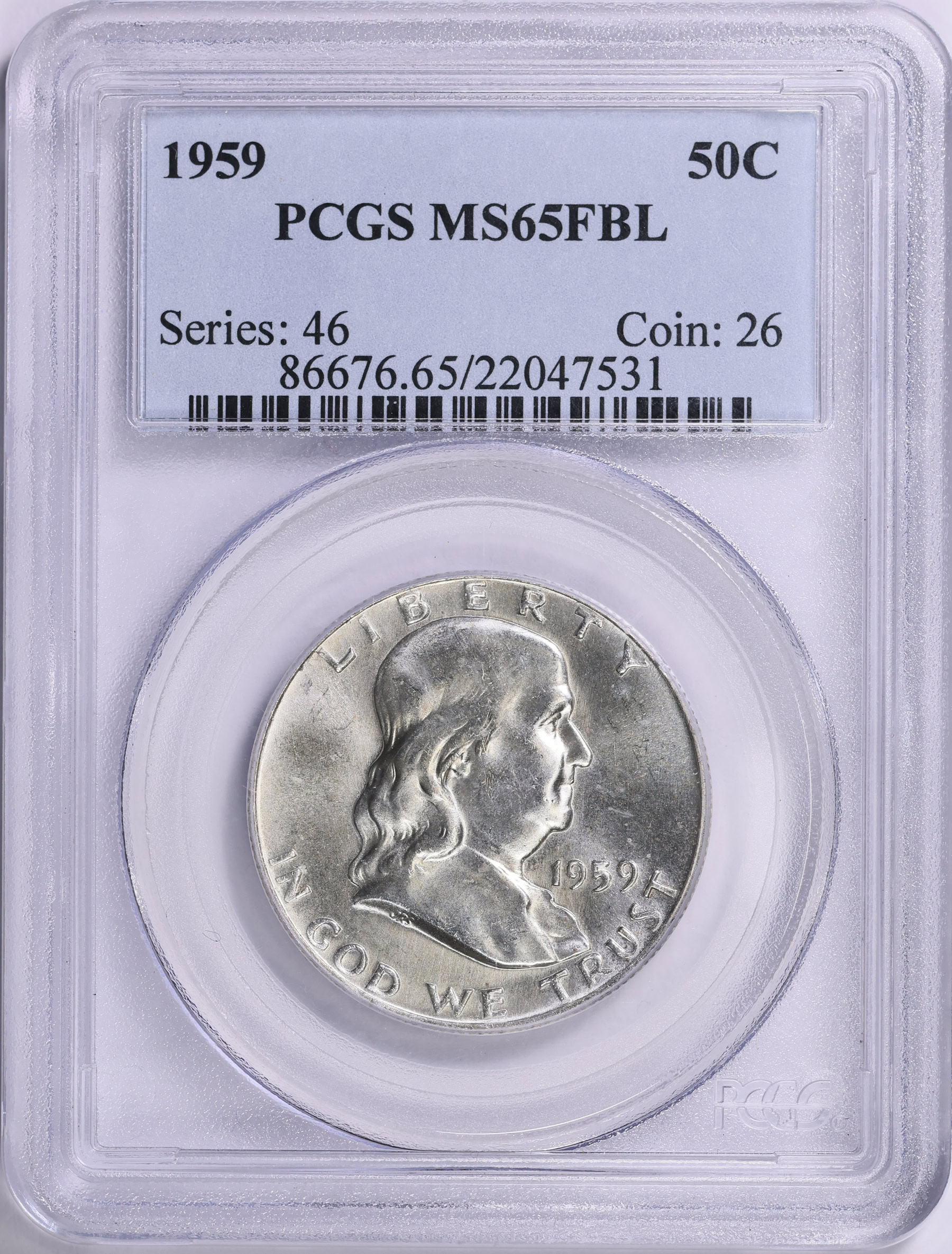 1959 Franklin Half Dollar PCGS MS-65 FBL (Item 1839995 ...