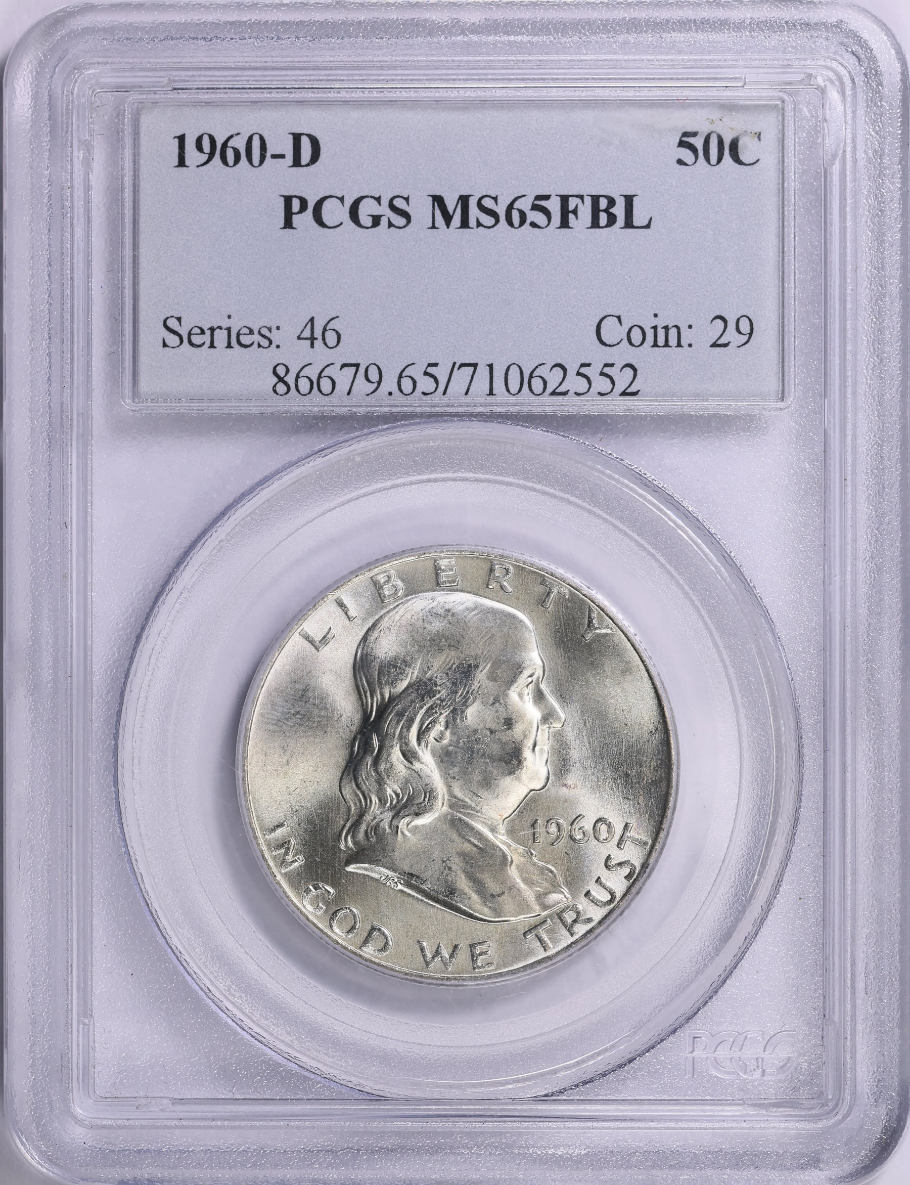 1960-D Franklin Half Dollar PCGS MS-65 FBL (Item 1839997 ...