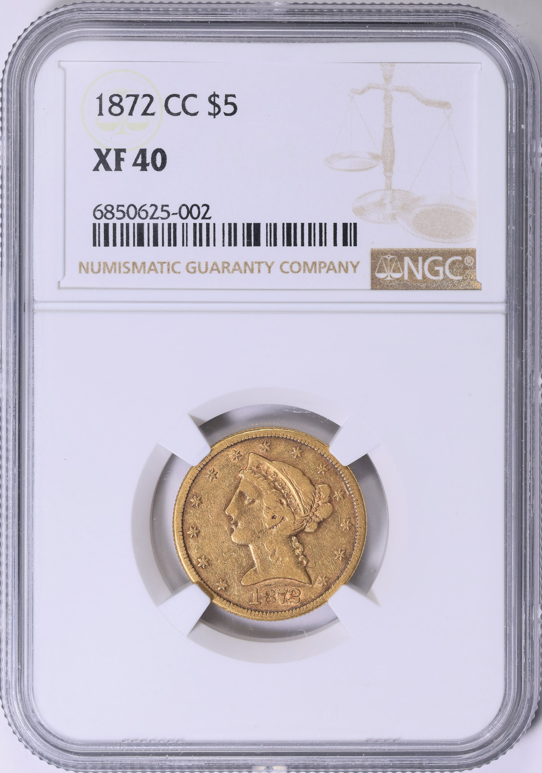 1872-CC Liberty Gold Half Eagle NGC XF-40 (Item 1840090) | GreatCollections Coin Auctions