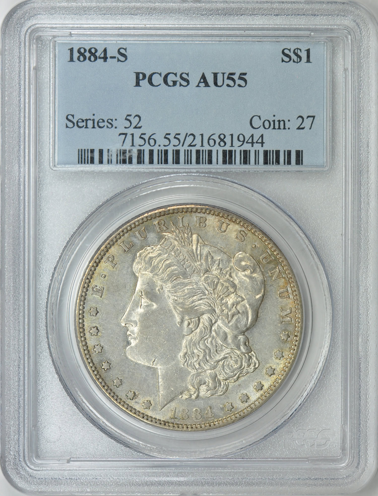 1884-S Morgan Silver Dollar PCGS AU-55 (Item 1840238) | GreatCollections Coin Auctions