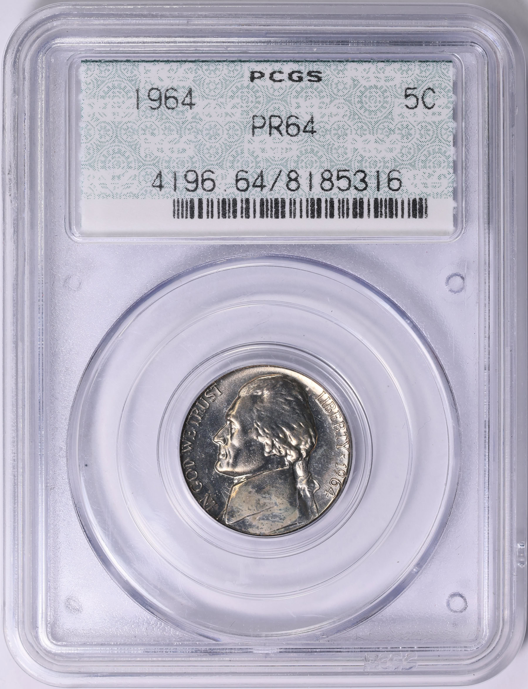 1964 Jefferson Nickel PCGS Proof-64 OGH (Doily) (Item 1840241 ...