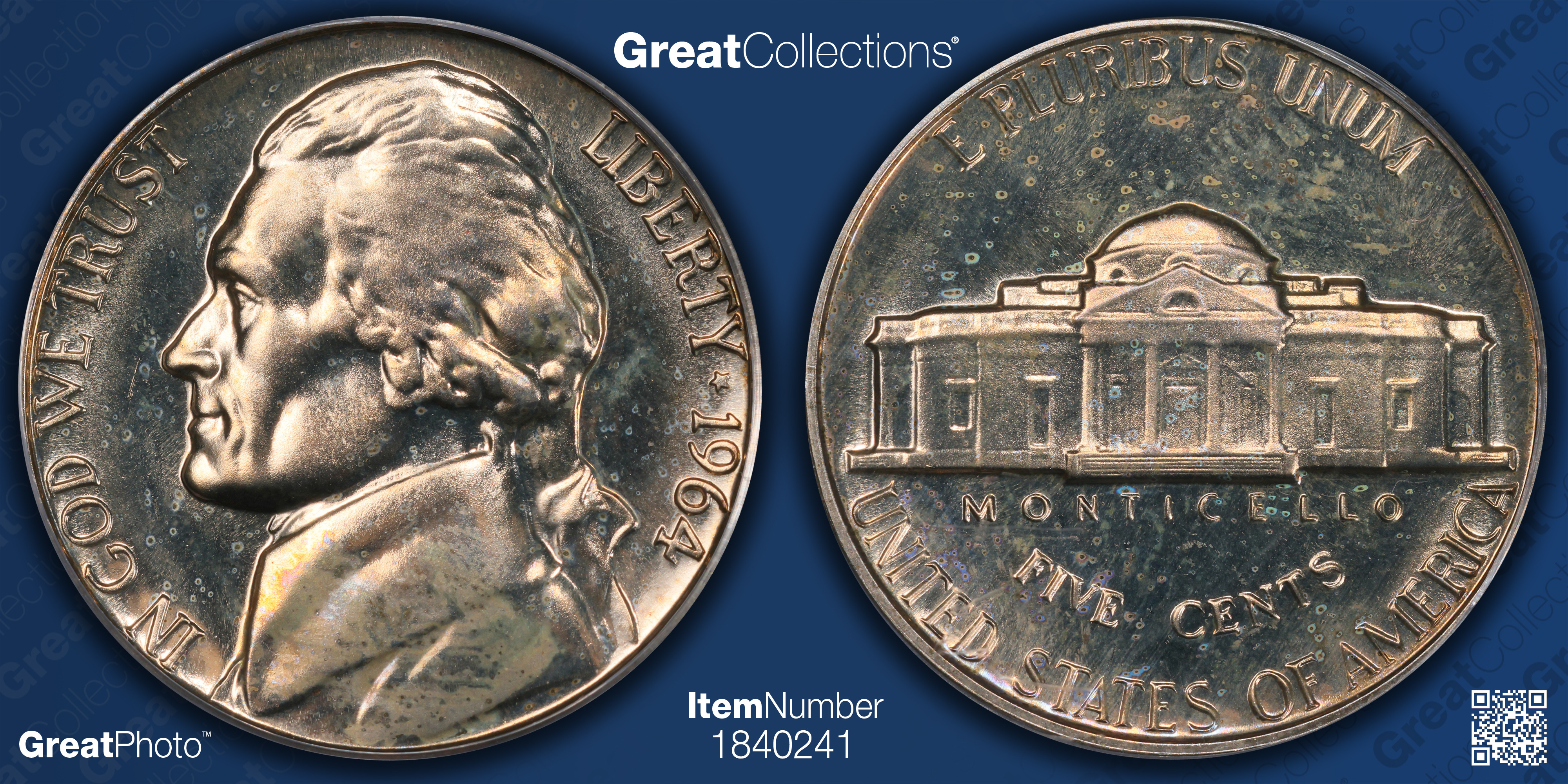 1964 Jefferson Nickel PCGS Proof-64 OGH (Doily) (Item 1840241 ...