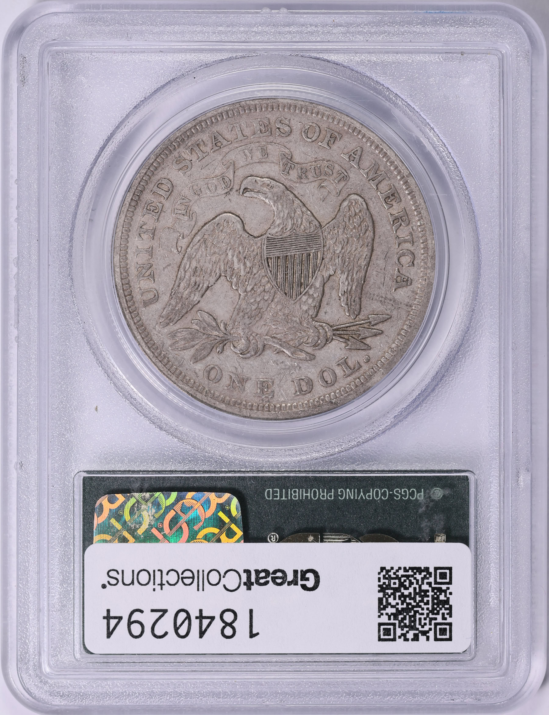 1872 Seated Liberty Silver Dollar PCGS VF-25 OGH (Item 1840294) | GreatCollections Coin Auctions
