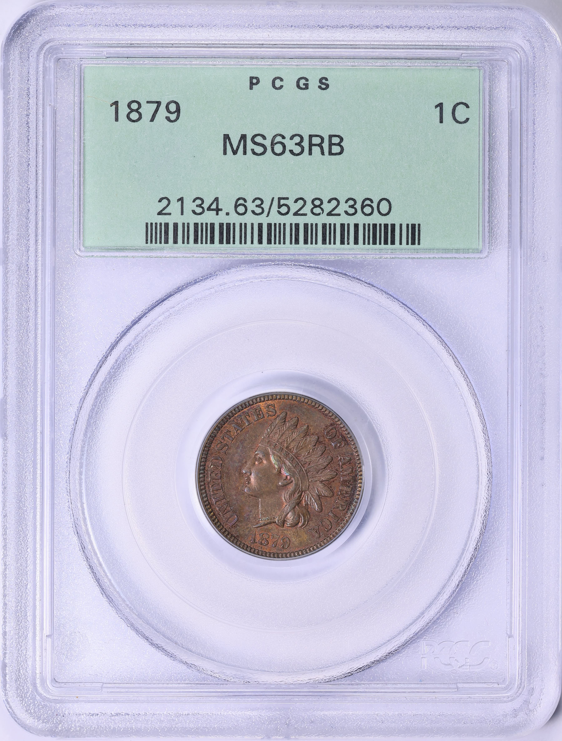 1879 Indian Cent PCGS MS-63 RB OGH (Toned) (Item 1840316) | GreatCollections Coin Auctions