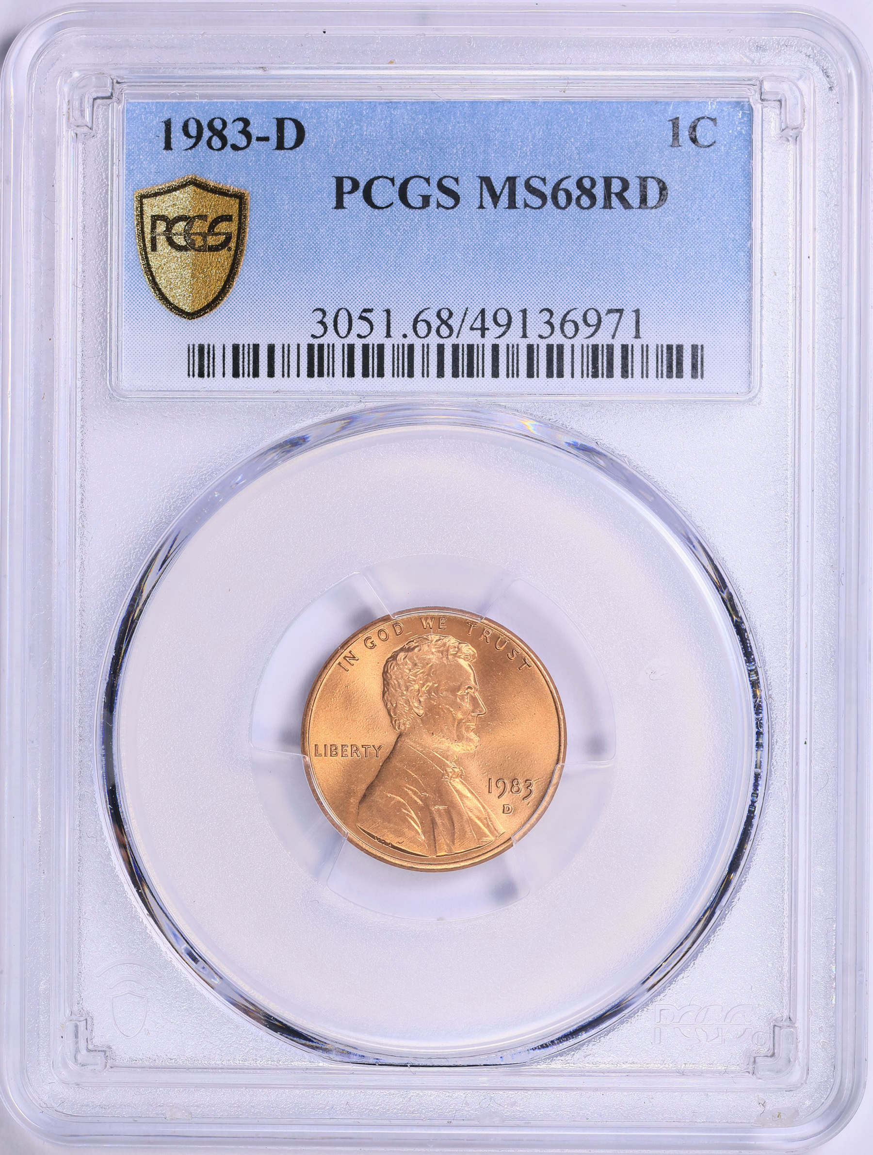 1983-D Lincoln Cent PCGS MS-68 RD (Item 1840334) | GreatCollections ...