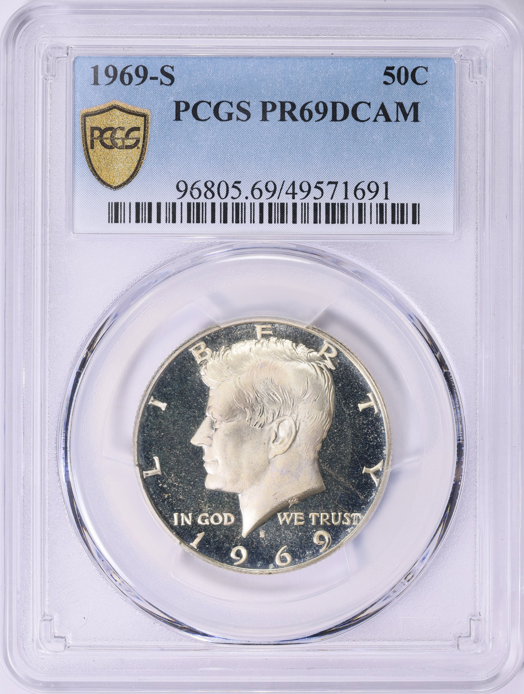 1969-S Kennedy Half Dollar PCGS Proof-69 DCAM (Item 1840343) | GreatCollections Coin Auctions