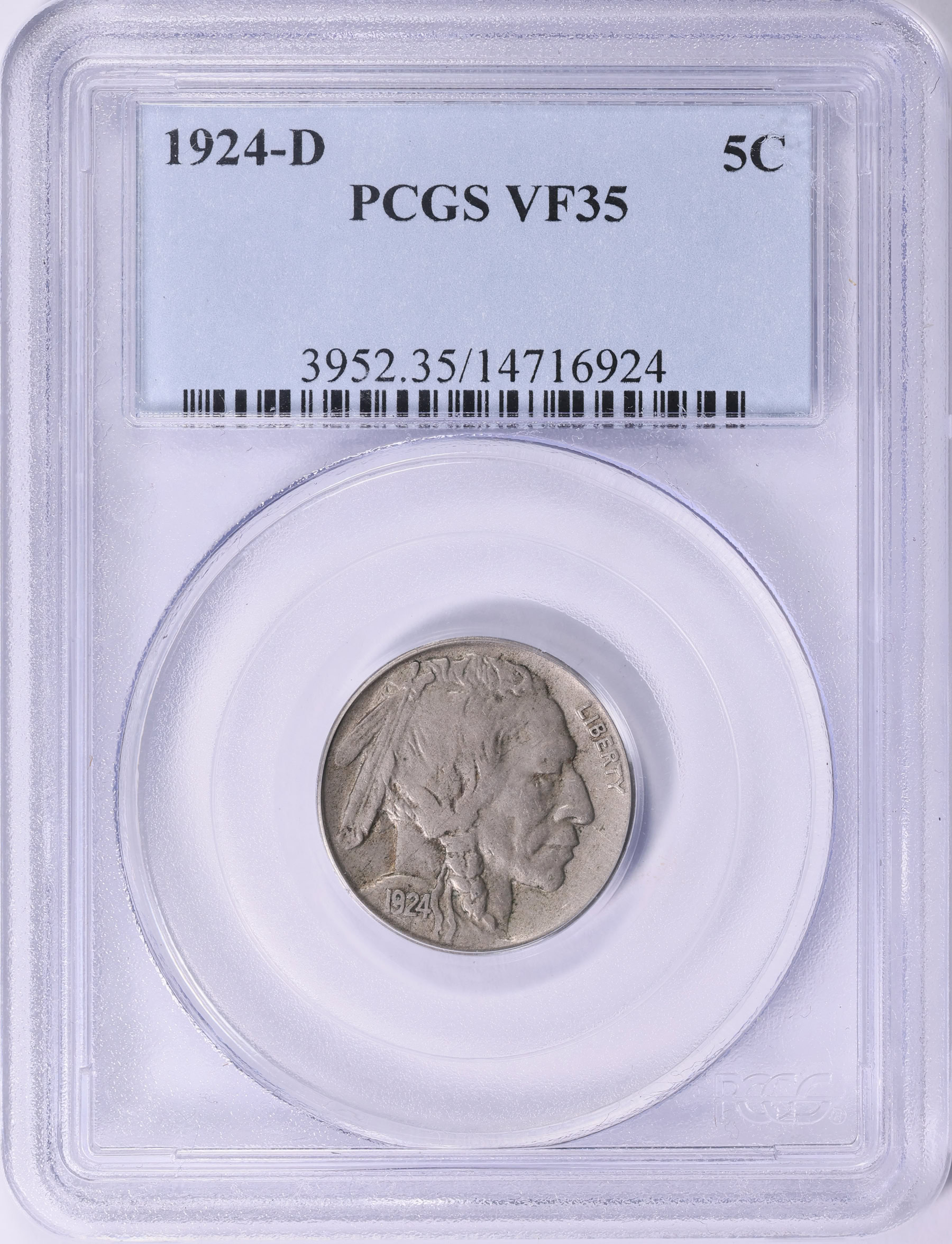 1924-D Buffalo Nickel PCGS VF-35 (Item 1840354) | GreatCollections Coin Auctions
