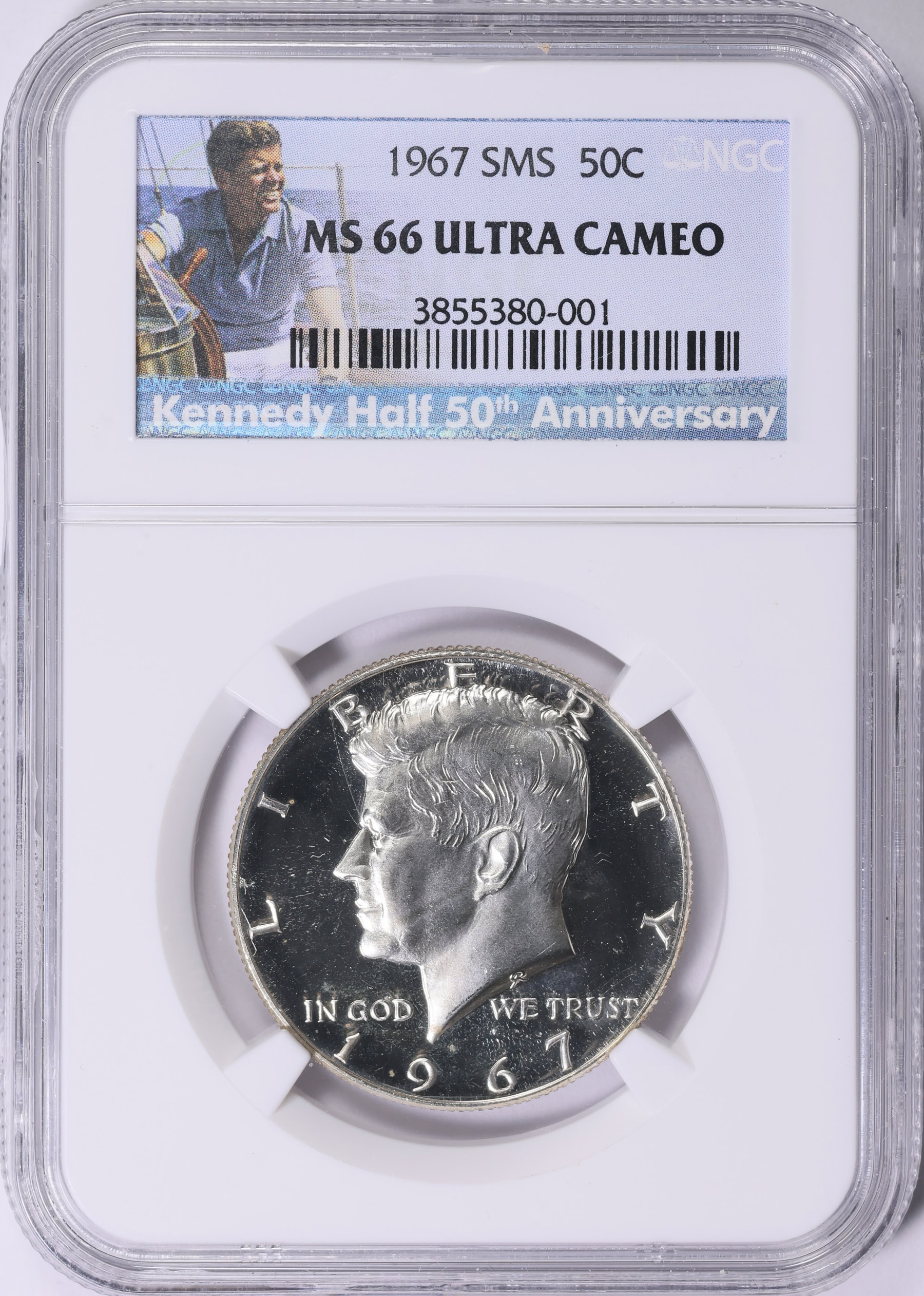 1967 Kennedy Half Dollar SMS NGC MS-66 UC (Kennedy 50th Anniversary Label) (Item 1840372 ...