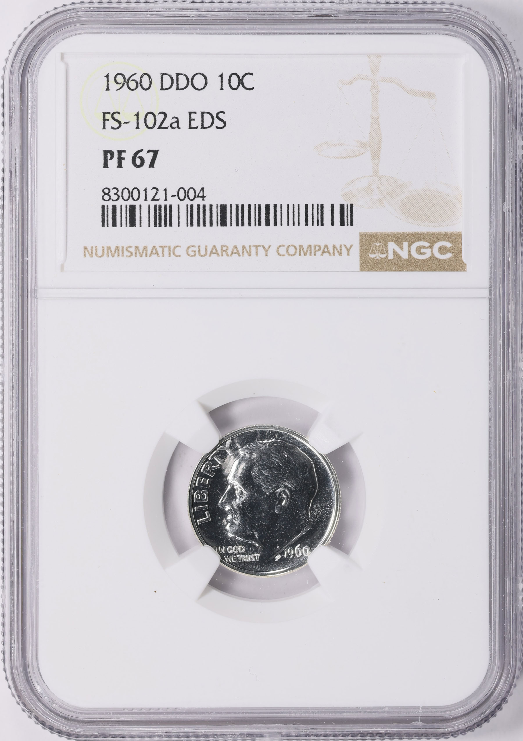 1960 Roosevelt Dime Doubled DIe Obverse FS-102a Early Die State NGC Proof-67 | NGC Cert #8300121 ...