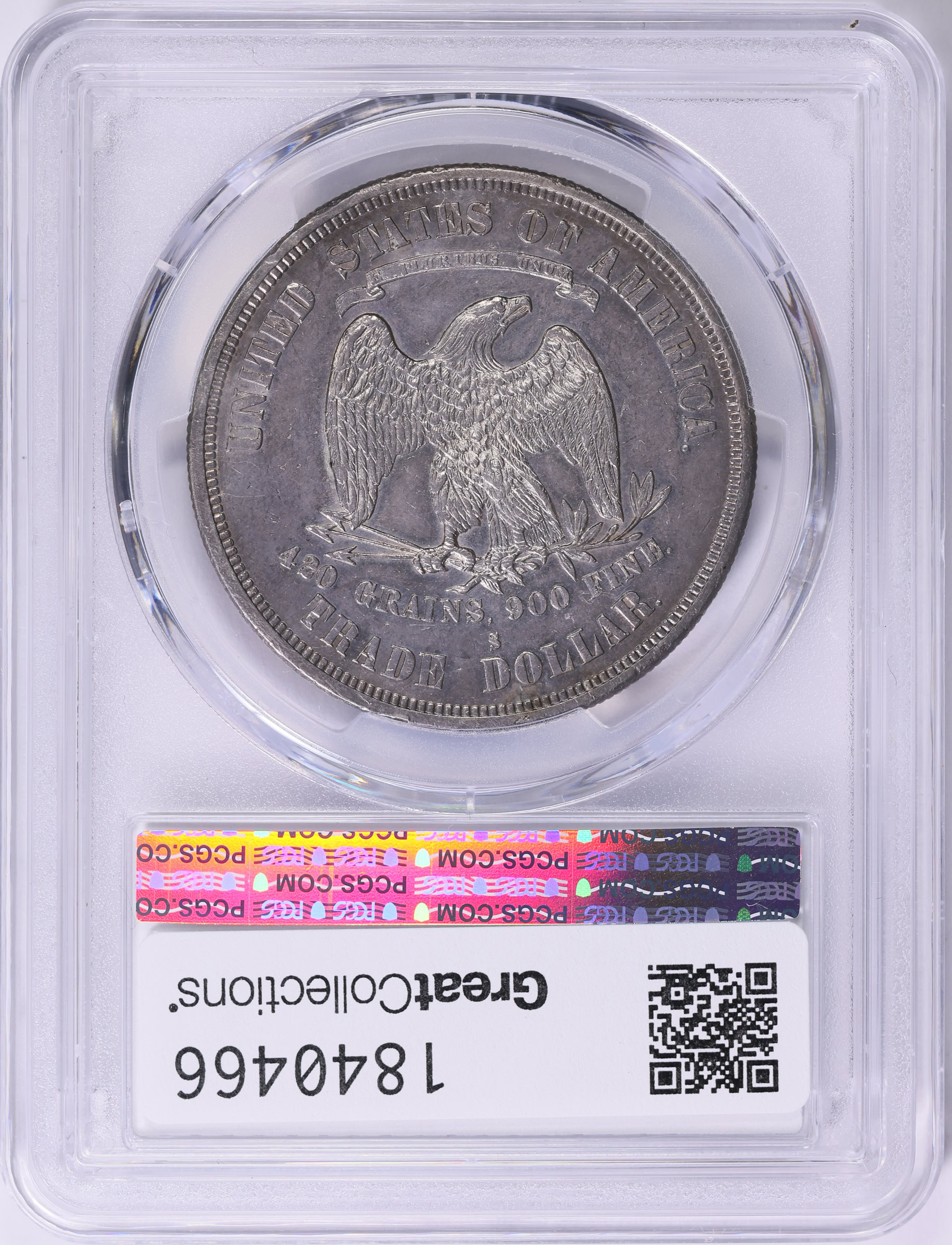 1876-S Trade Silver Dollar PCGS Genuine AU Details (Item 1840466) | GreatCollections Coin Auctions