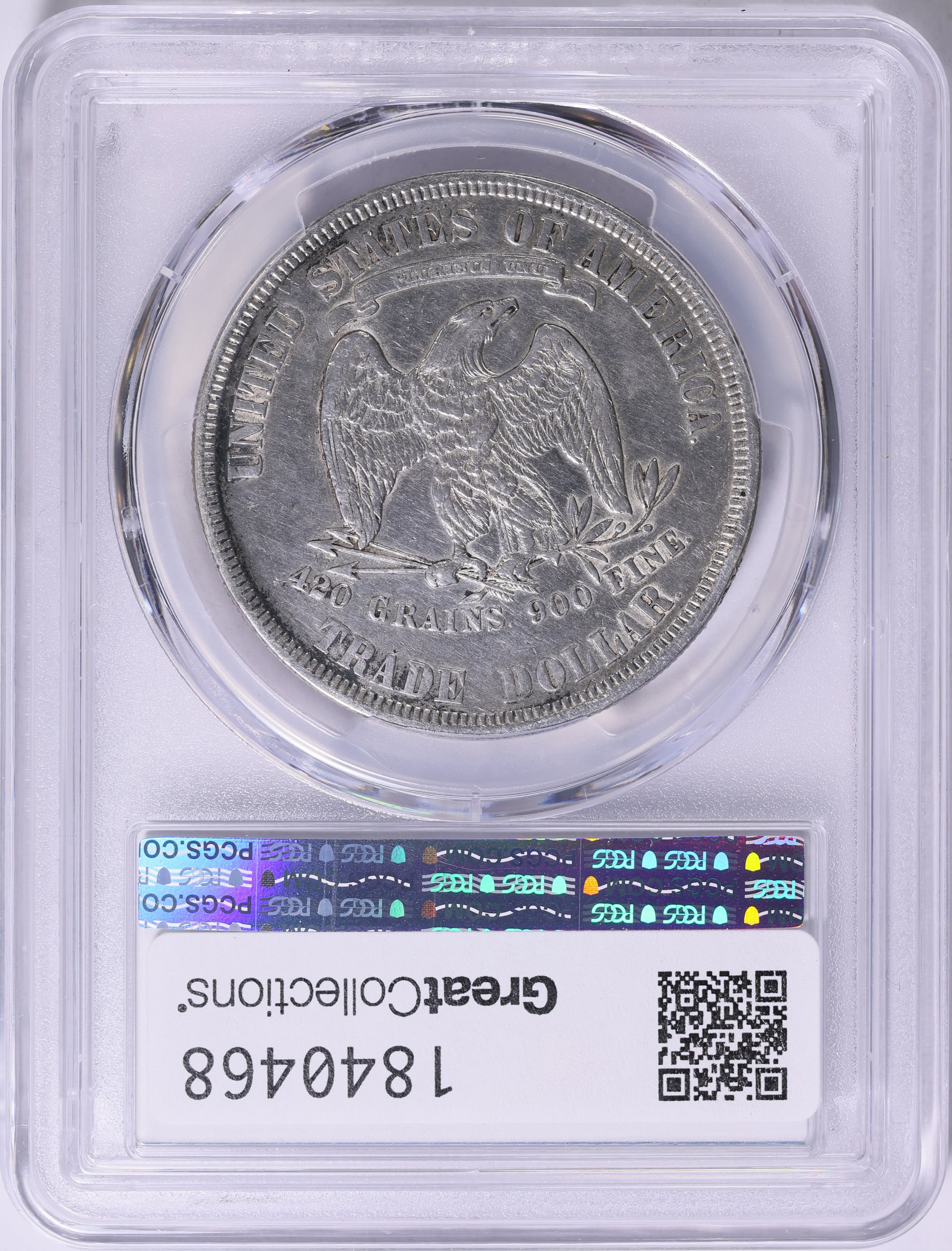 1877 Trade Silver Dollar PCGS Genuine XF Details (Item 1840468) | GreatCollections Coin Auctions