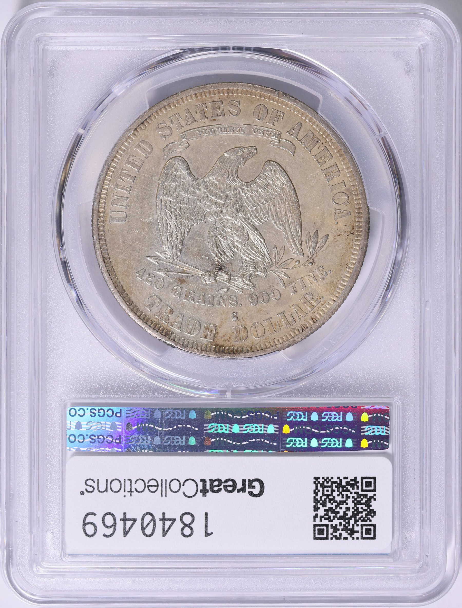 1878-S Trade Silver Dollar PCGS Genuine AU Details (Item 1840469) | GreatCollections Coin Auctions