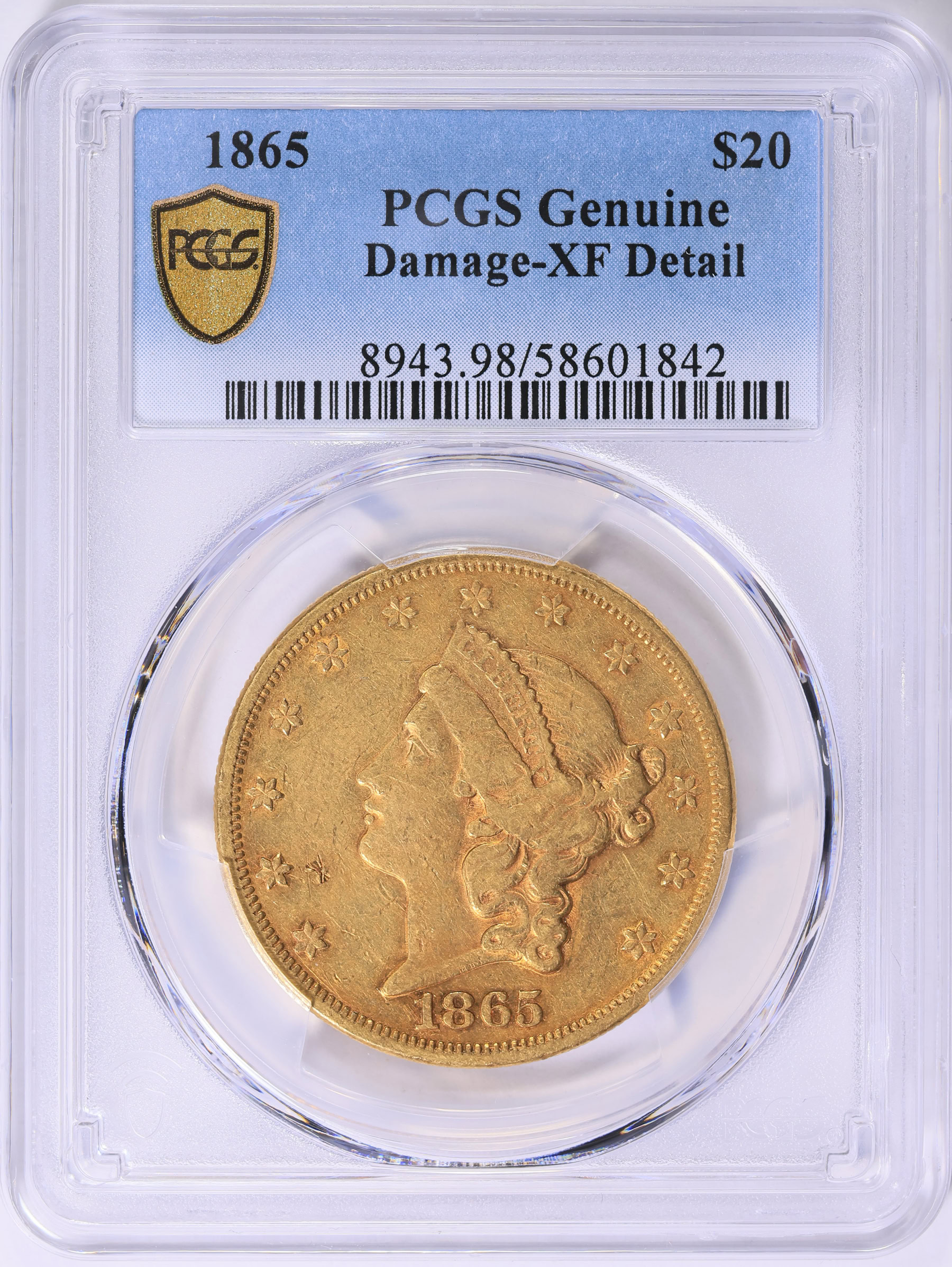 1865 Liberty Gold Double Eagle PCGS Genuine XF Details (Item 1840993 ...