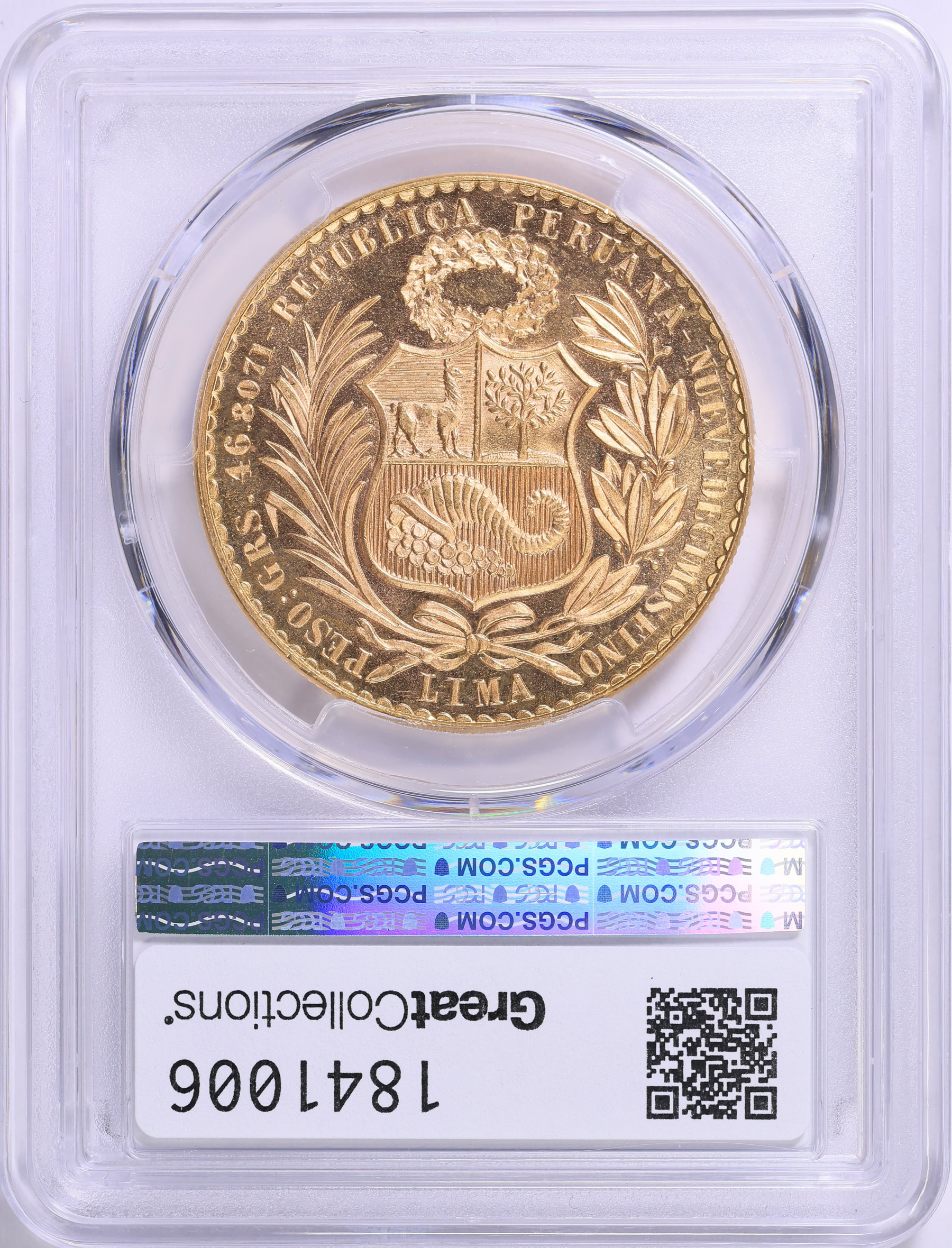 Peru 1965 Gold 100 Soles KM-231 PCGS MS-64 (AGW = 1.354 oz.) (Item ...