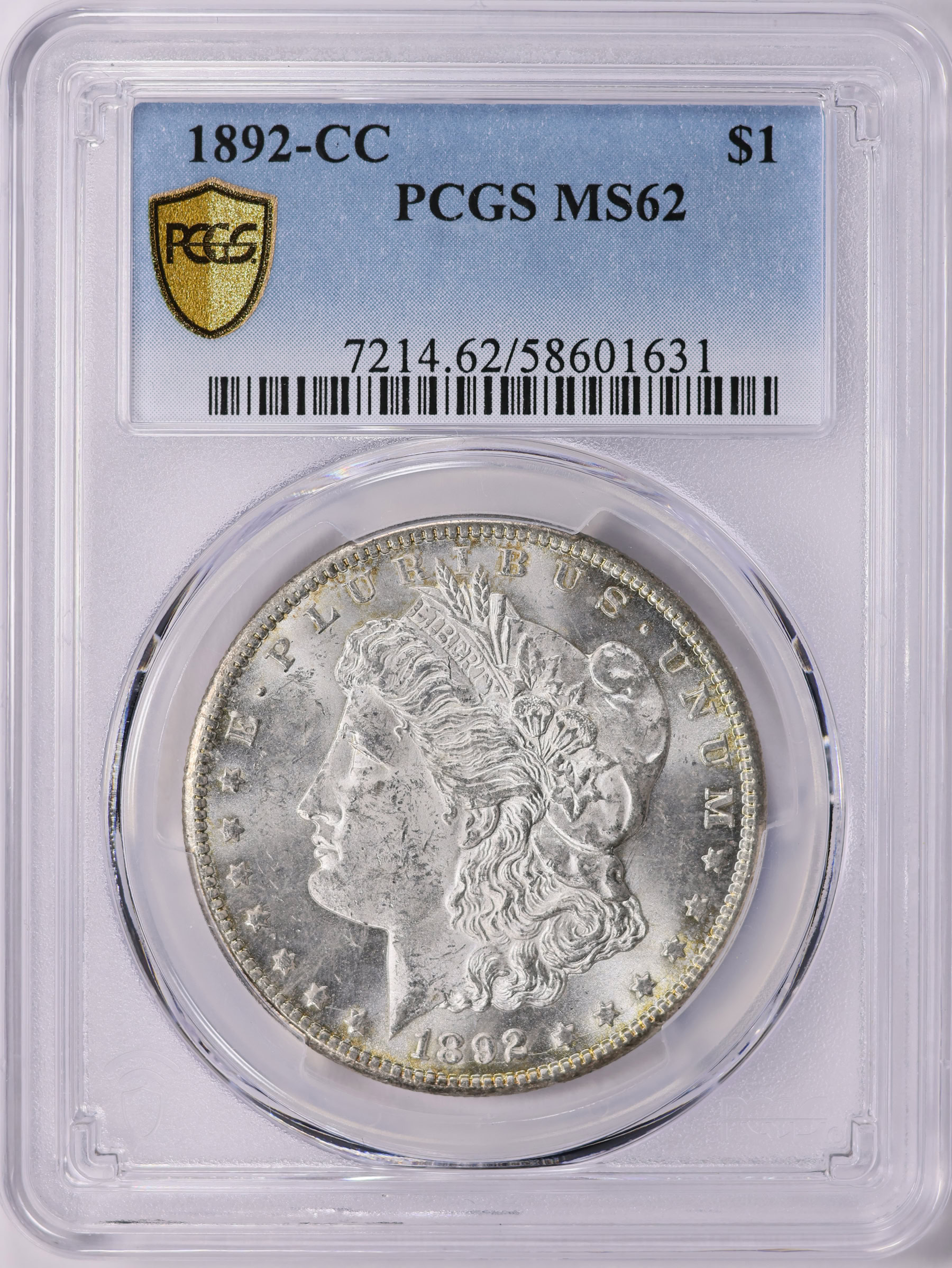 1892-CC Morgan Silver Dollar PCGS MS-62 (Item 1841028) | GreatCollections Coin Auctions