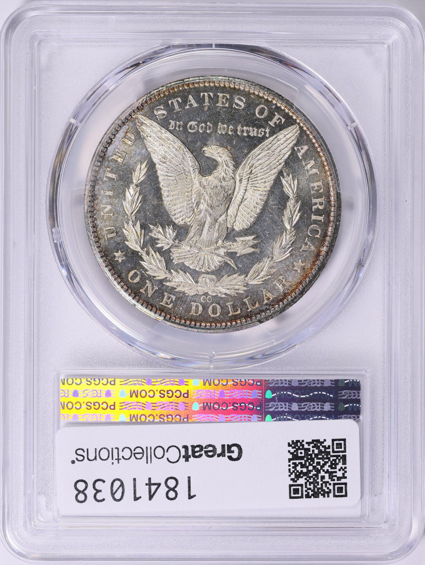 1885-CC Morgan Silver Dollar PCGS MS-63 DMPL (Toned) (Item 1841038) | GreatCollections Coin Auctions