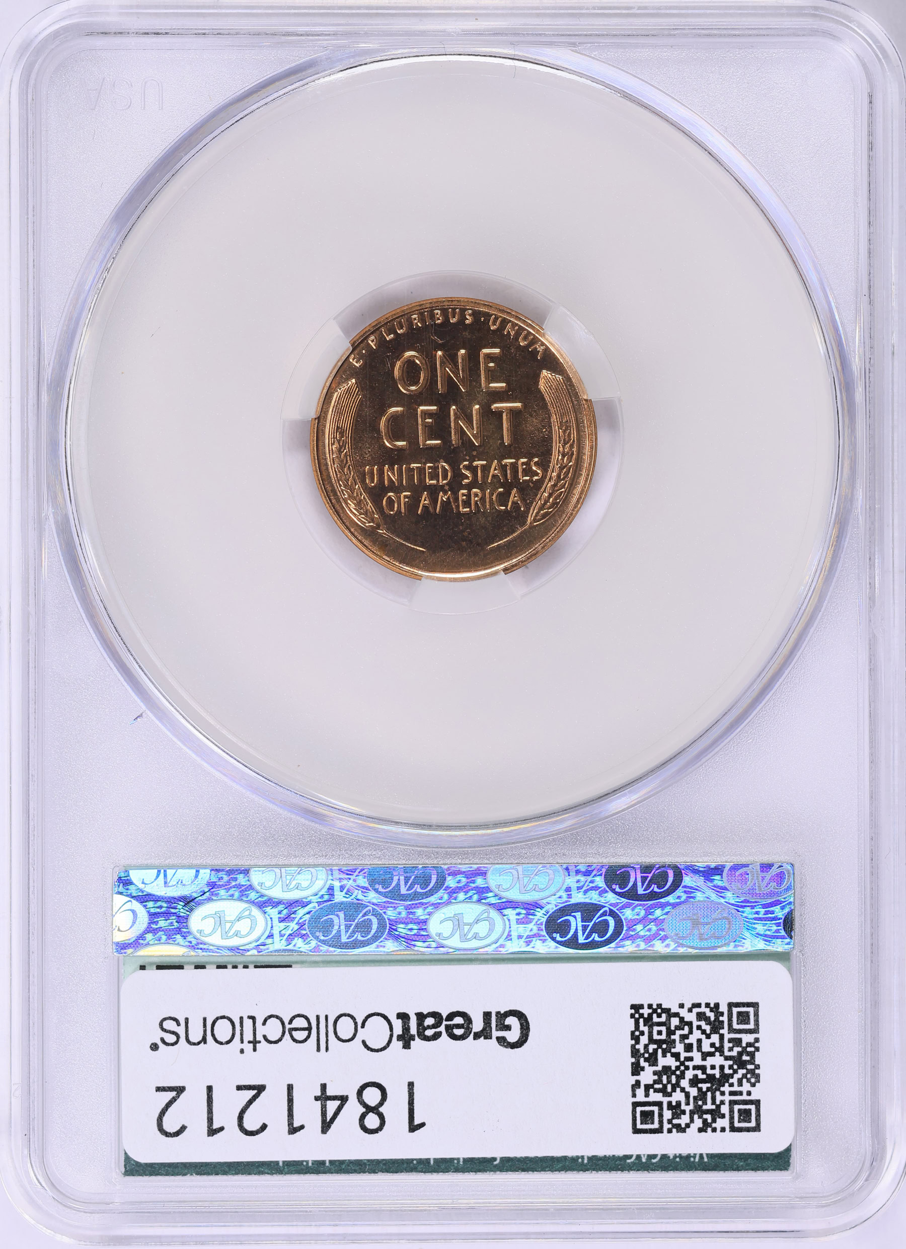 1955 Lincoln Cent CACG Proof-67 RD (Item 1841212) | GreatCollections ...