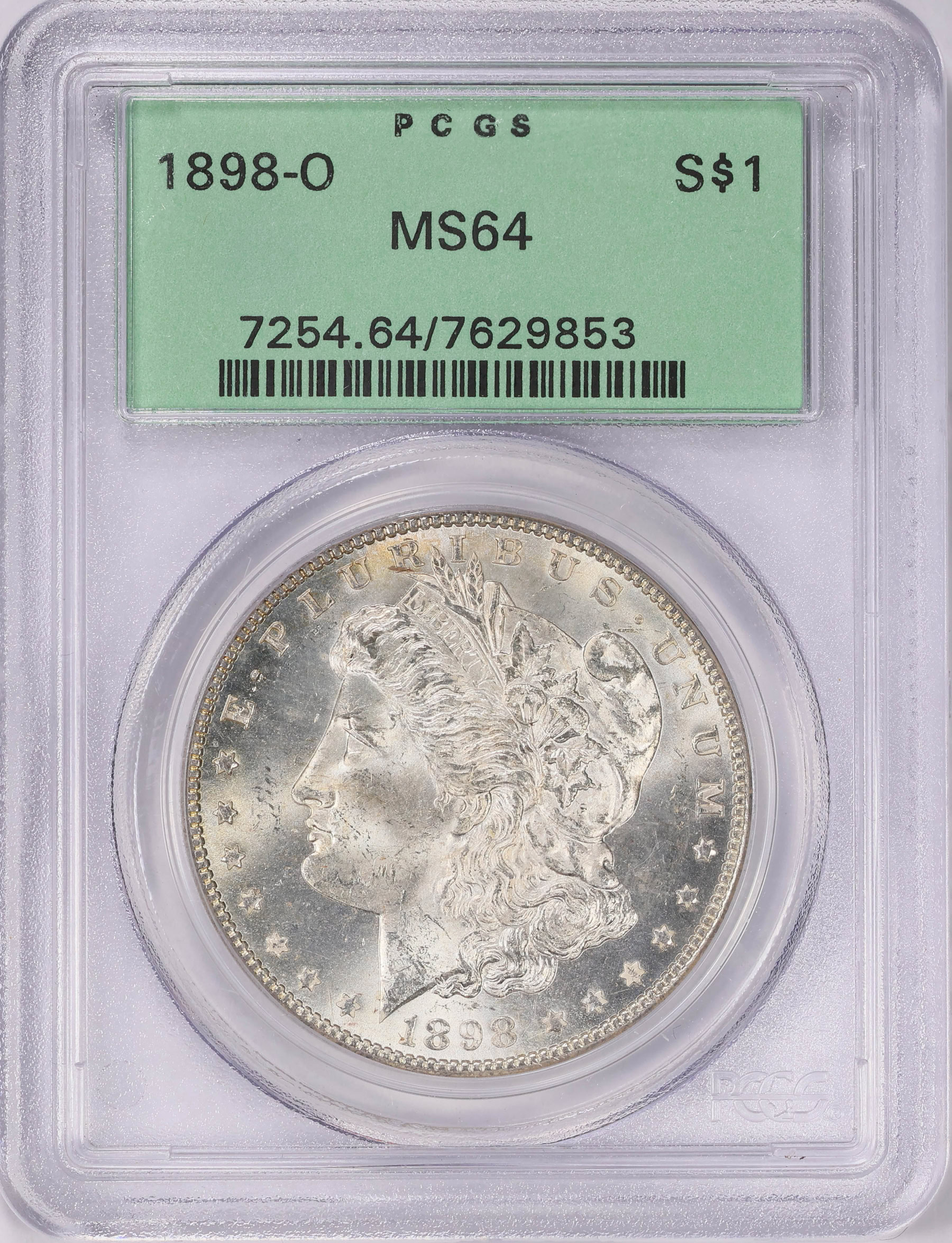1898-O Morgan Silver Dollar PCGS MS-64 OGH (Item 1841253) | GreatCollections Coin Auctions