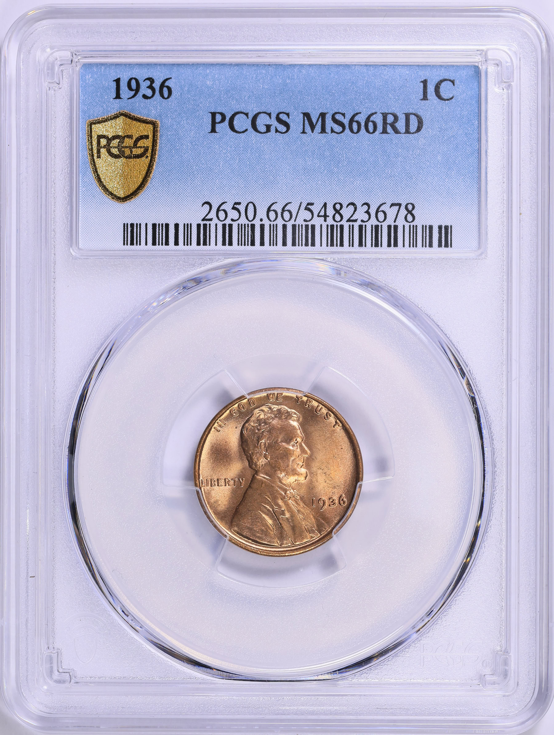 1936 Lincoln Cent PCGS MS-66 RD (Item 1841380) | GreatCollections Coin Auctions