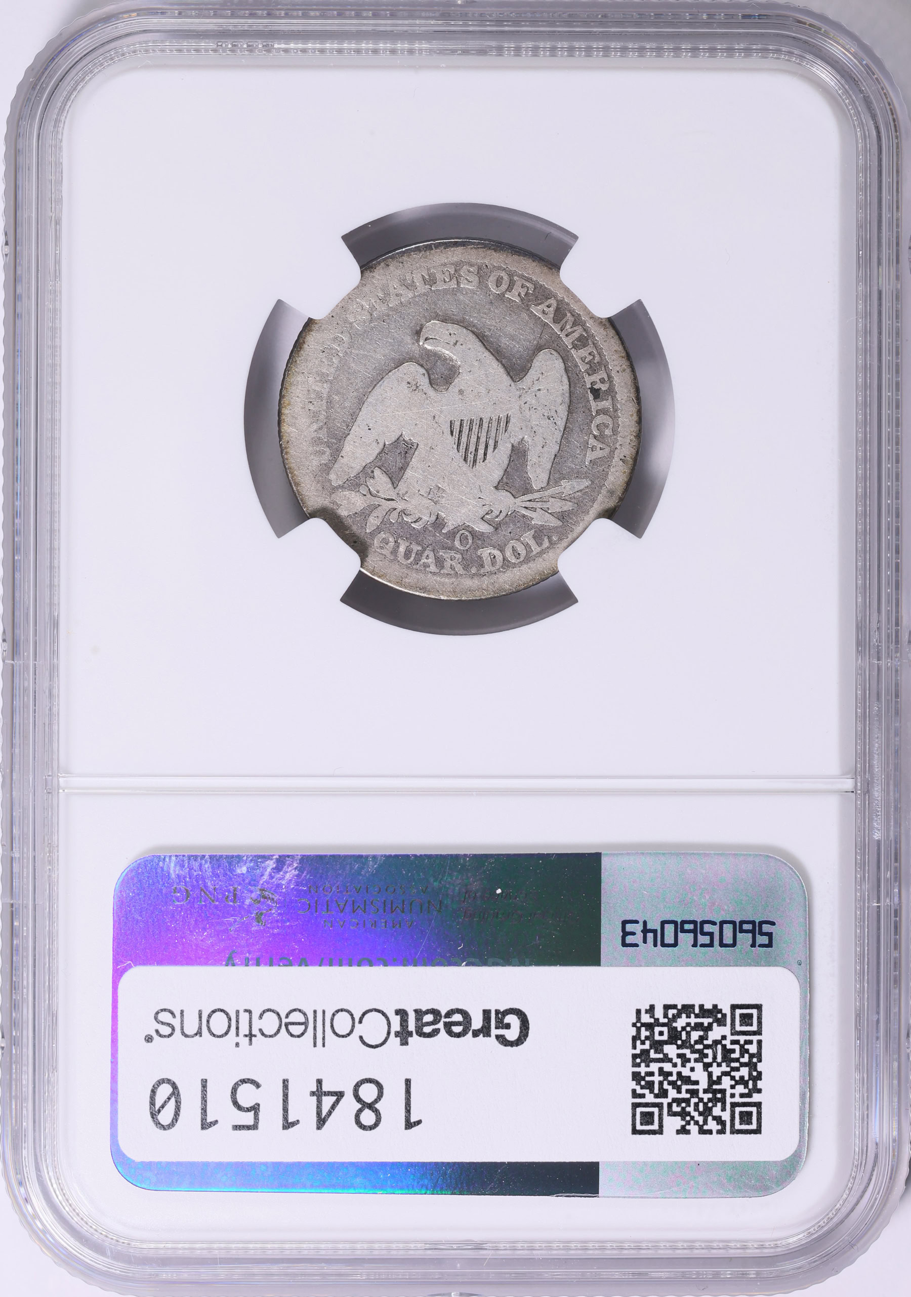 1858-O Seated Liberty Quarter NGC G-04 (Item 1841510) | GreatCollections Coin Auctions
