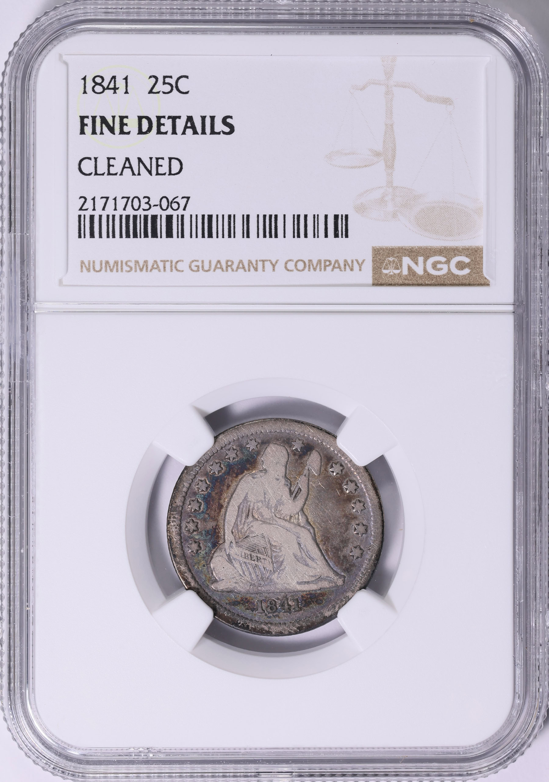 1841 Seated Liberty Quarter NGC Fine Details (Item 1841517) | GreatCollections Coin Auctions