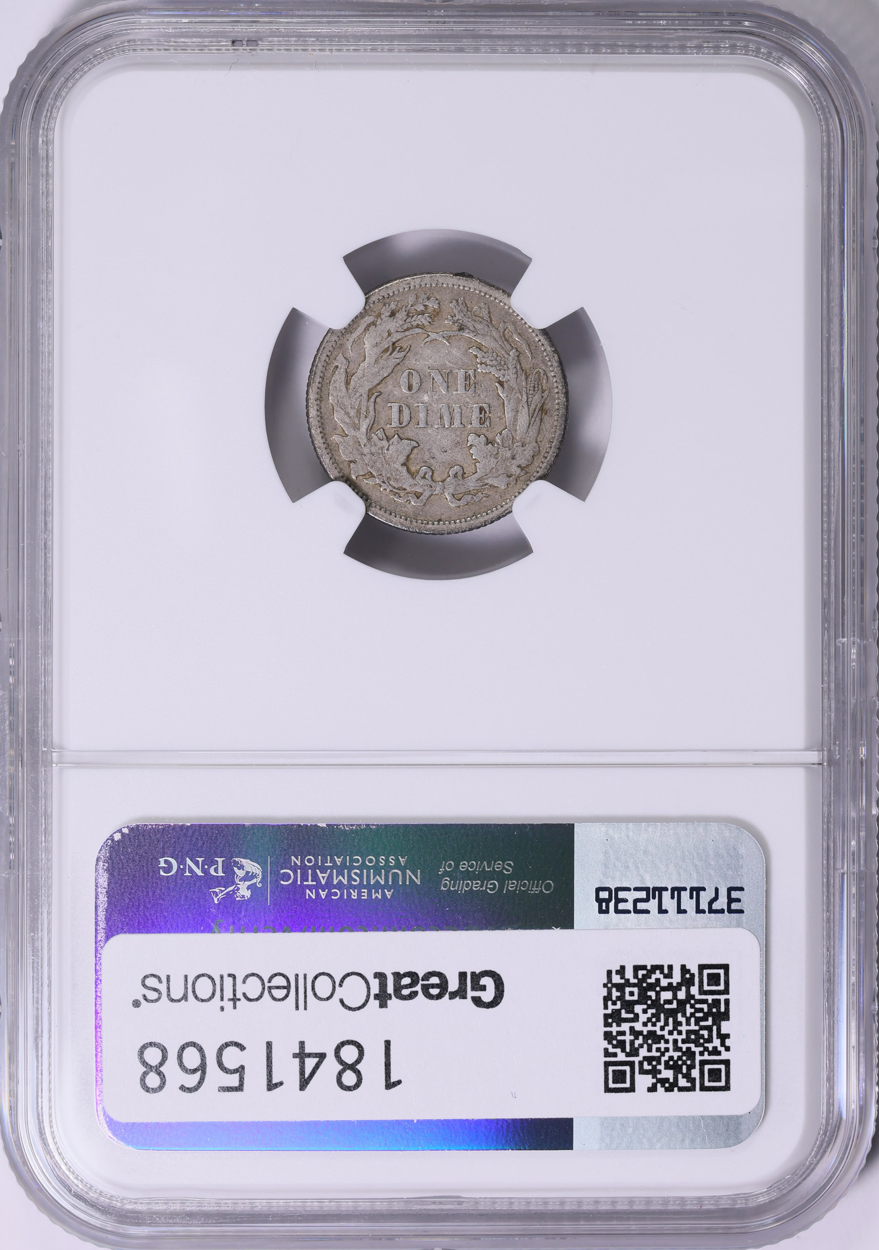 1869 Seated Liberty Dime NGC VF-35 (Item 1841568) | GreatCollections ...