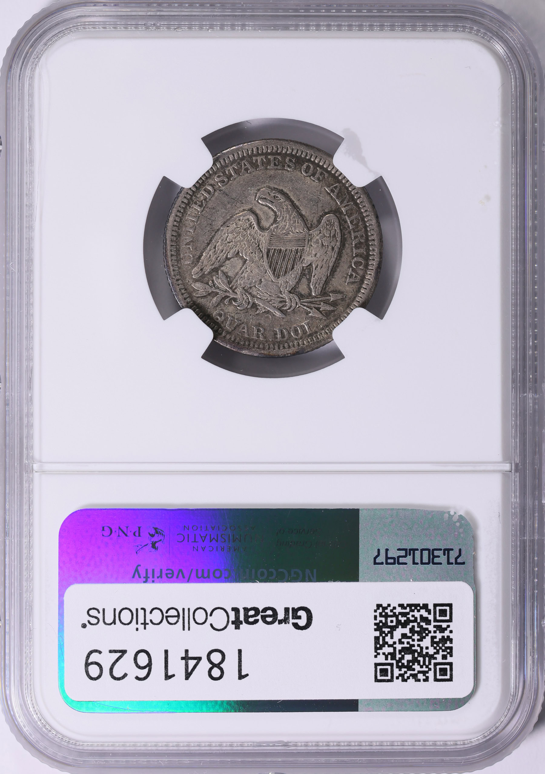 1854-O Seated Liberty Quarter Arrows NGC AU Details (Item 1841629) | GreatCollections Coin Auctions