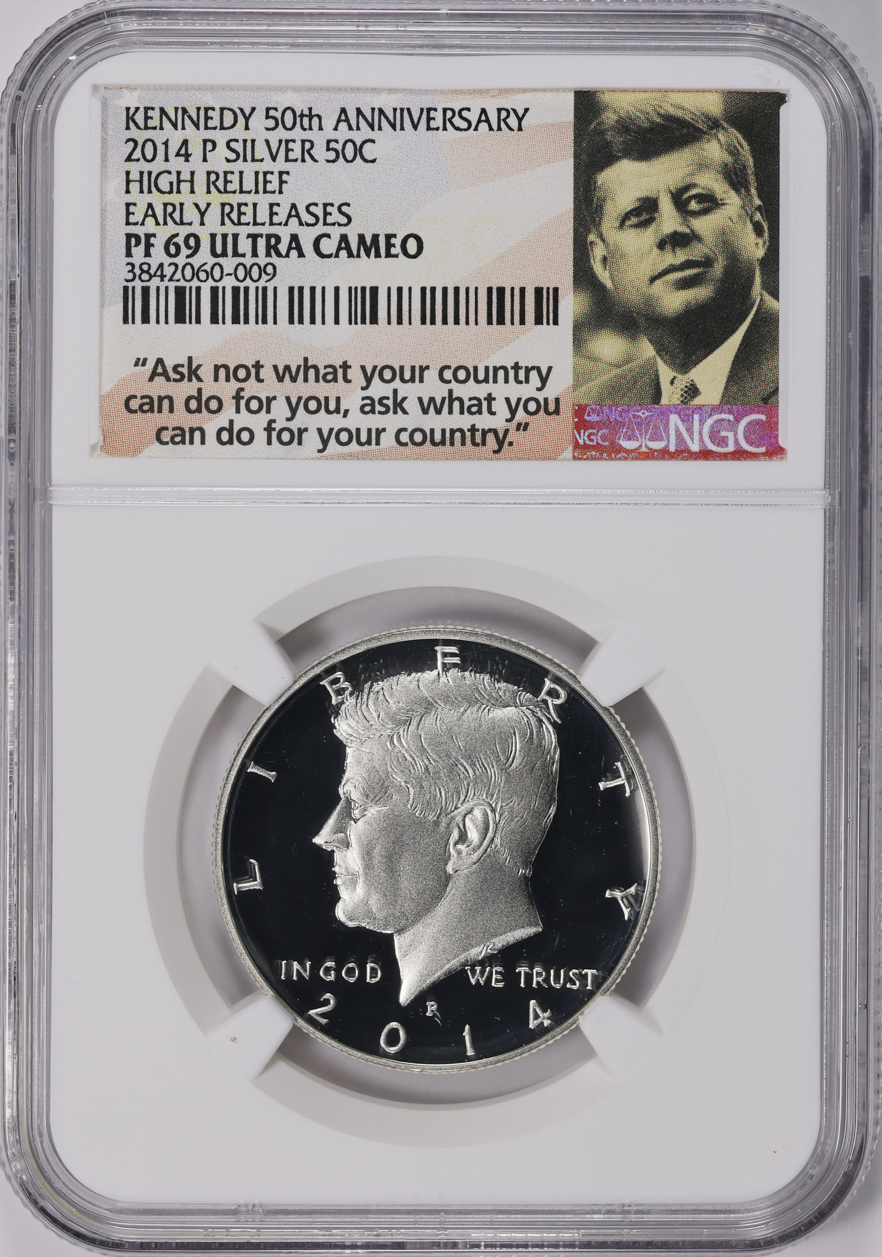 2014-P Kennedy Half Dollar Silver Early Releases 50th Anniversary NGC ...