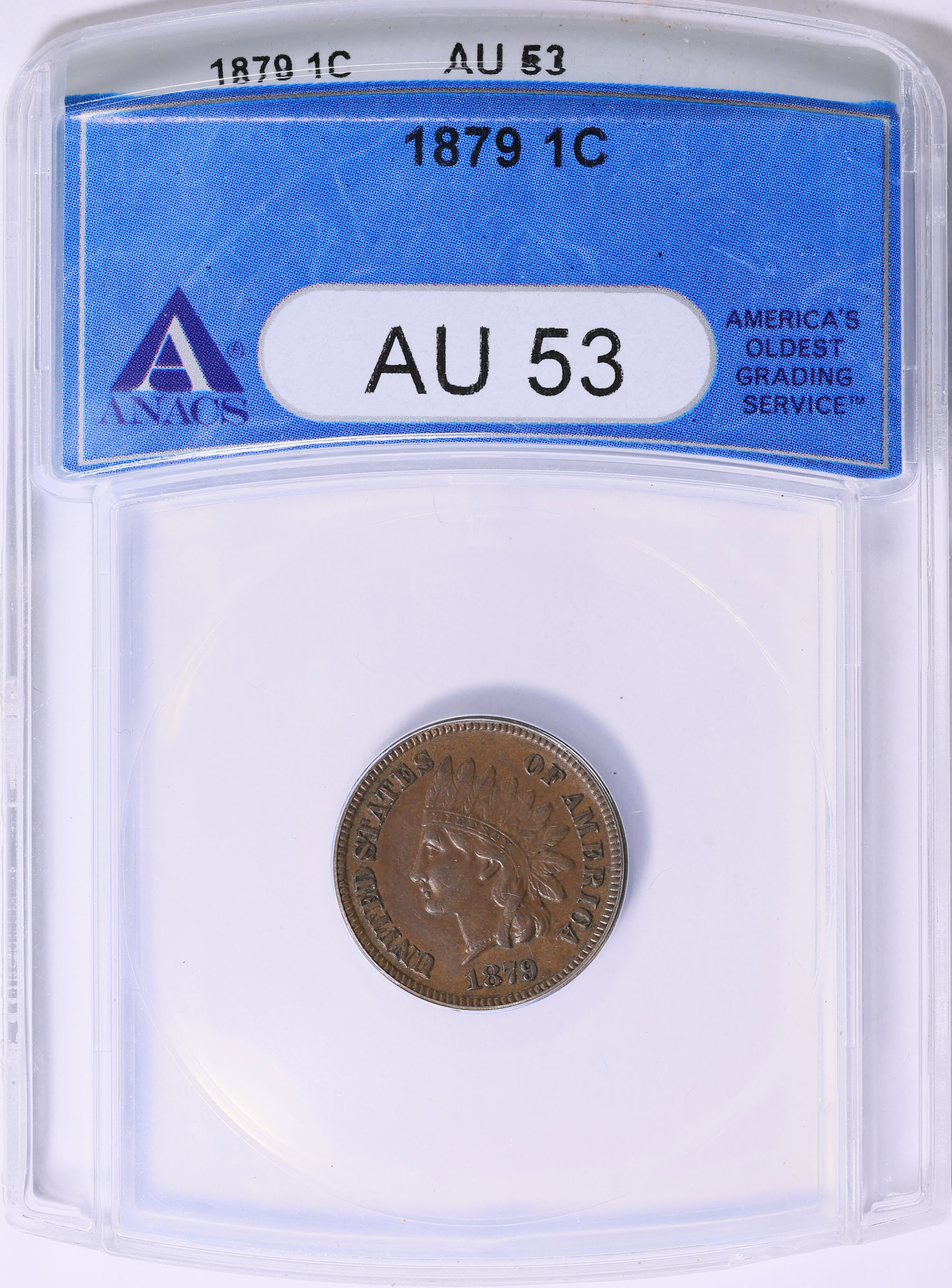 1879 Indian Cent ANACS AU-53 BN (Item 1841757) | GreatCollections Coin ...
