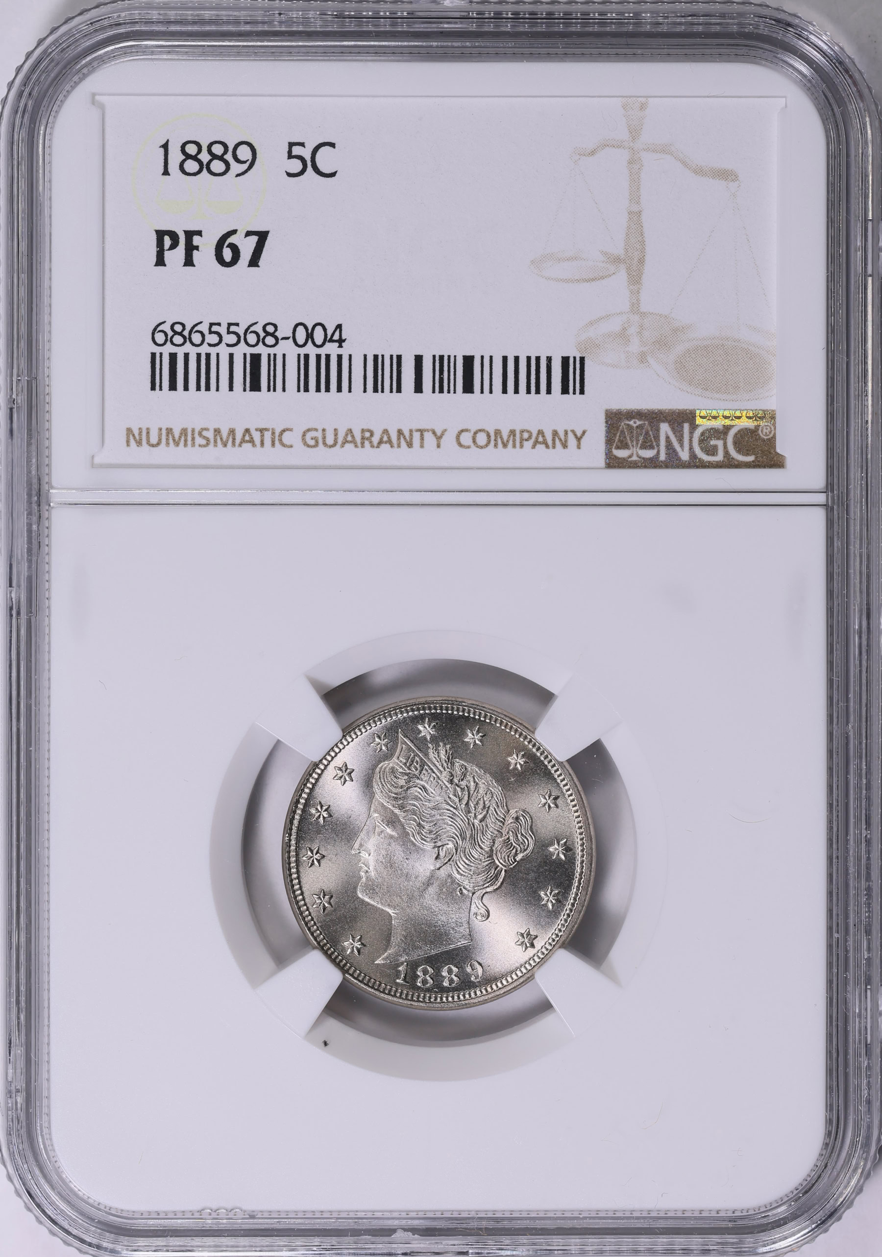 1889 Liberty Nickel NGC Proof-67 (Item 1841865) | GreatCollections Coin ...