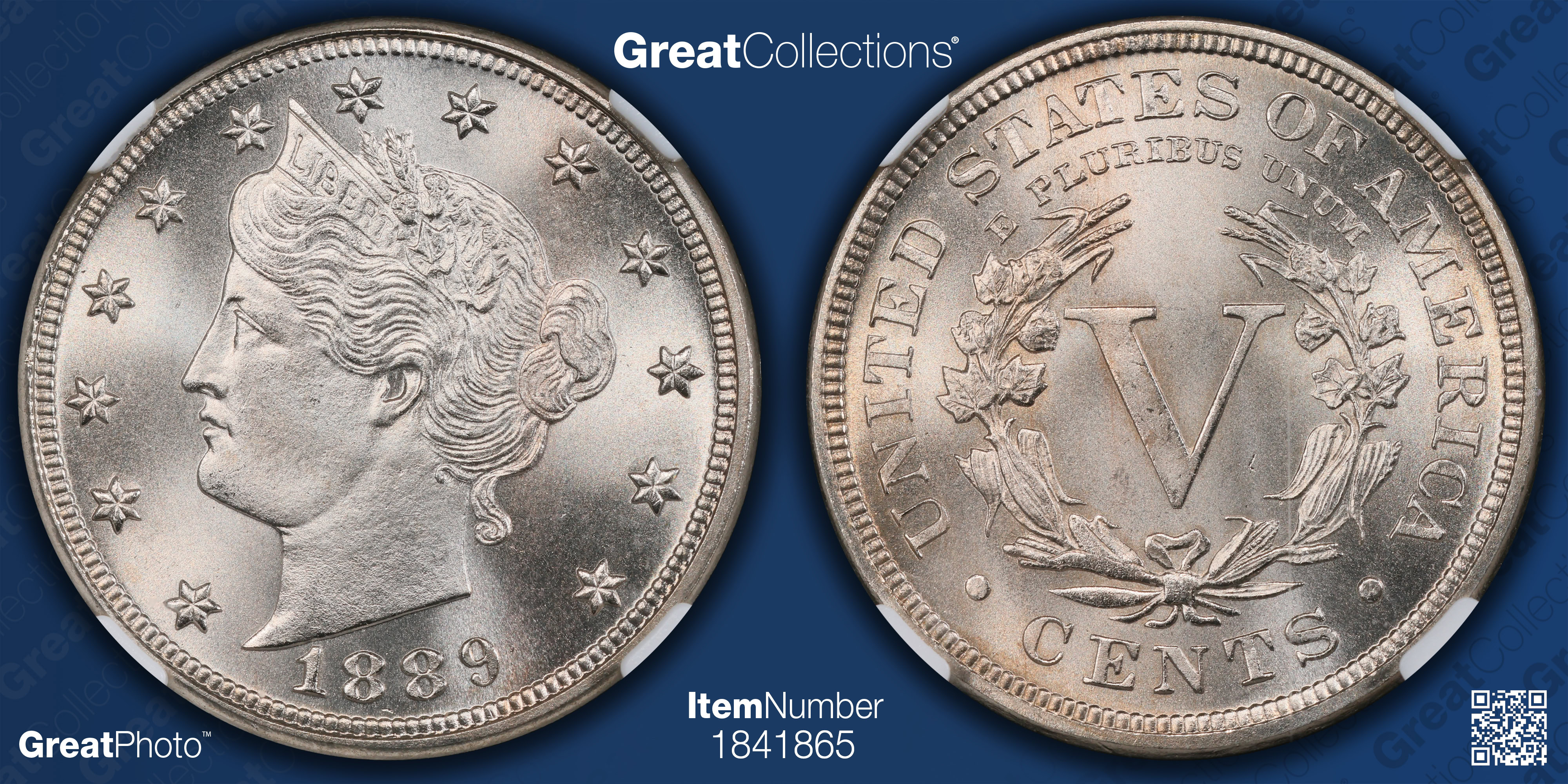 1889 Liberty Nickel NGC Proof-67 (Item 1841865) | GreatCollections Coin ...