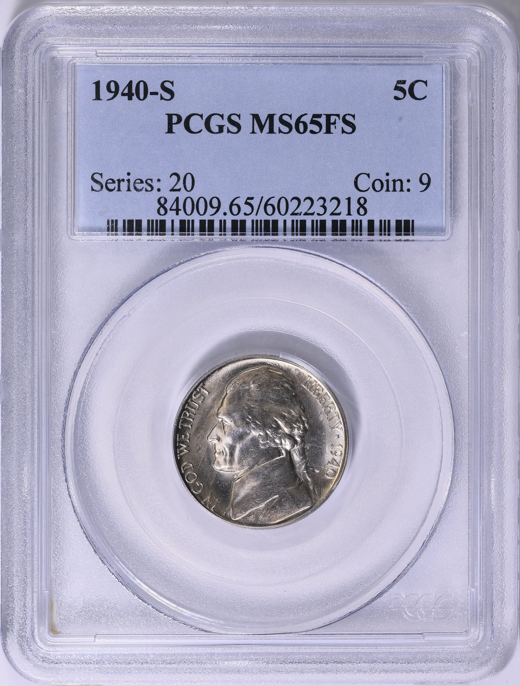 1940-S Jefferson Nickel PCGS MS-65 FS (Item 1841868) | GreatCollections Coin Auctions