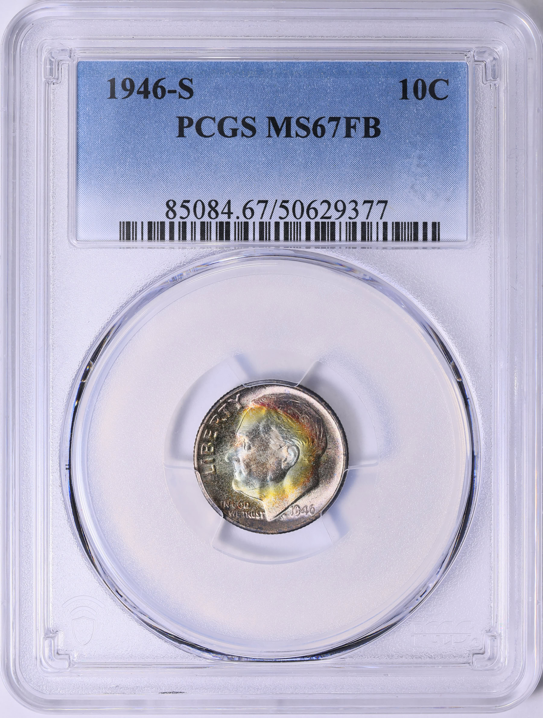 1946-S Roosevelt Dime PCGS MS-67 FB (Toned) (Item 1841872) | GreatCollections Coin Auctions