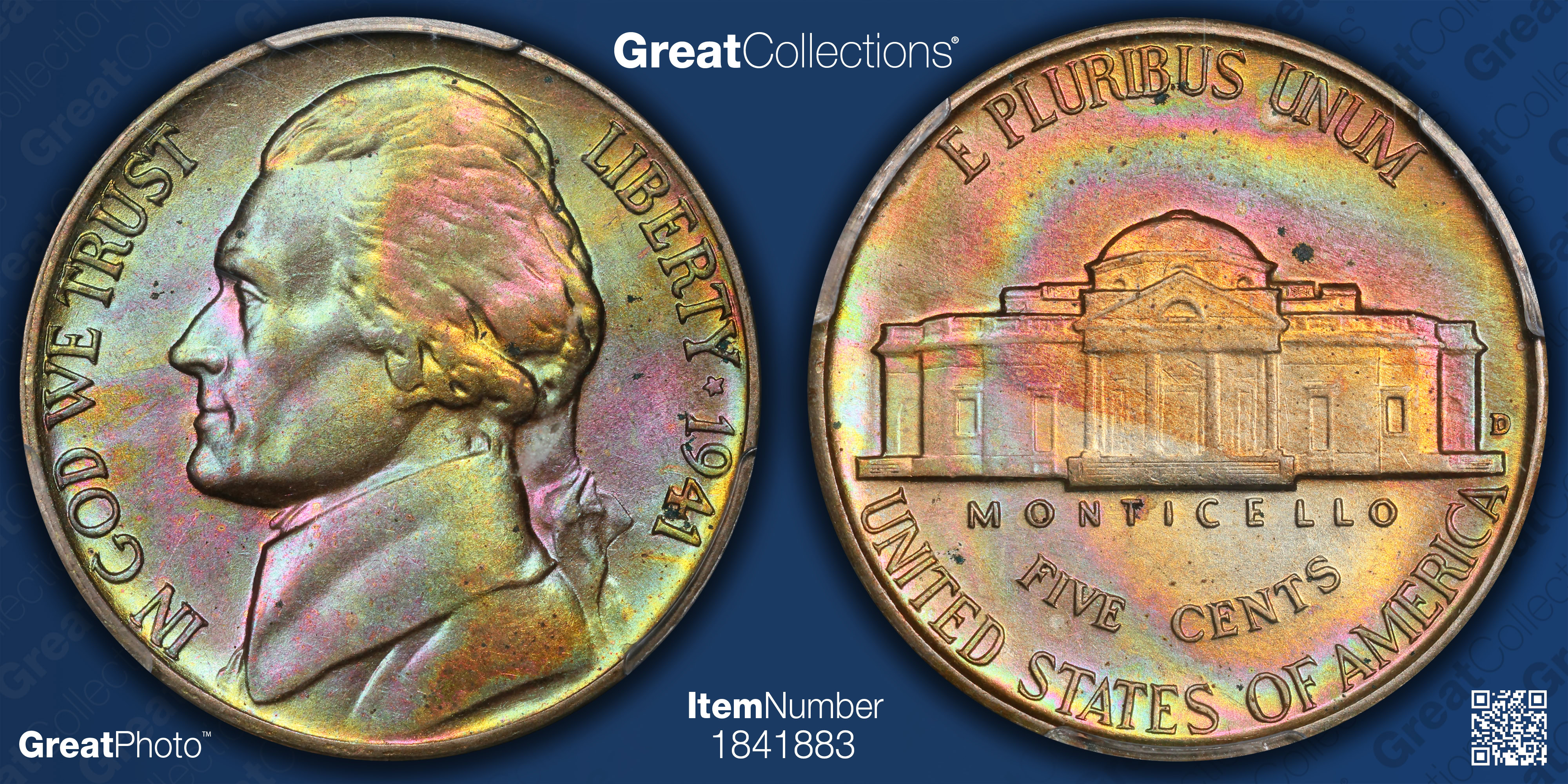 1941-D Jefferson Nickel PCGS MS-62 (Toned) (Item 1841883 ...