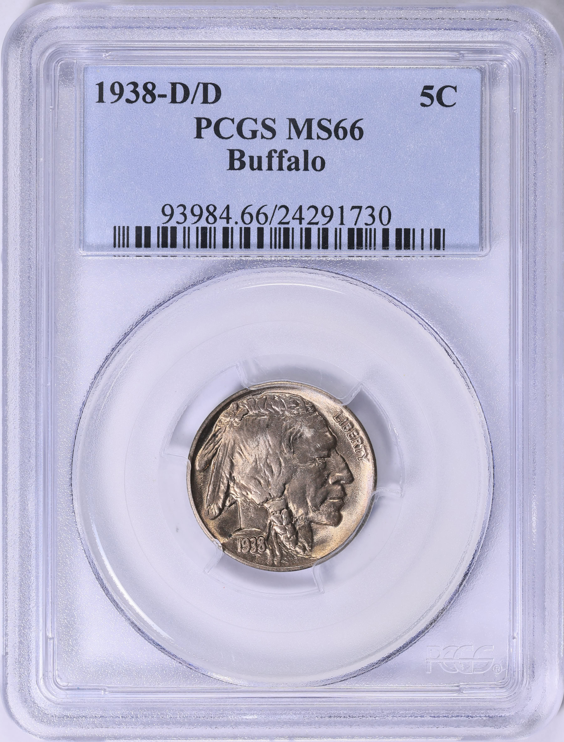 1938-D/D Buffalo Nickel PCGS MS-66 (Item 1841912) | GreatCollections Coin Auctions
