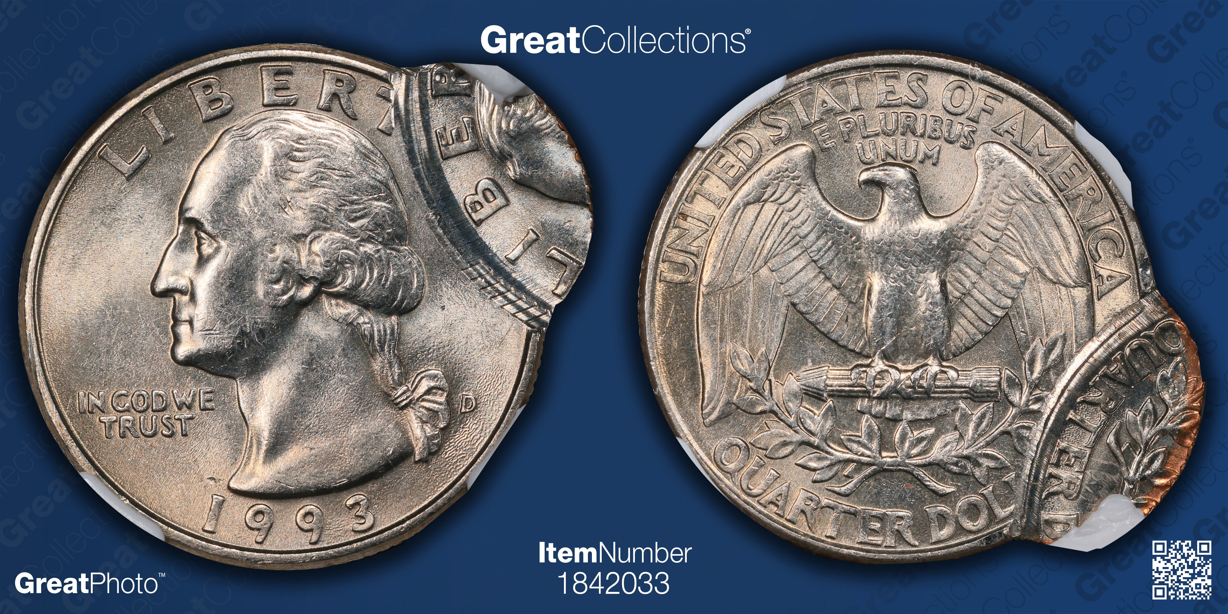 Mint Error 1993-D Washington Quarter Double Struck 2nd Strike 80% Off ...