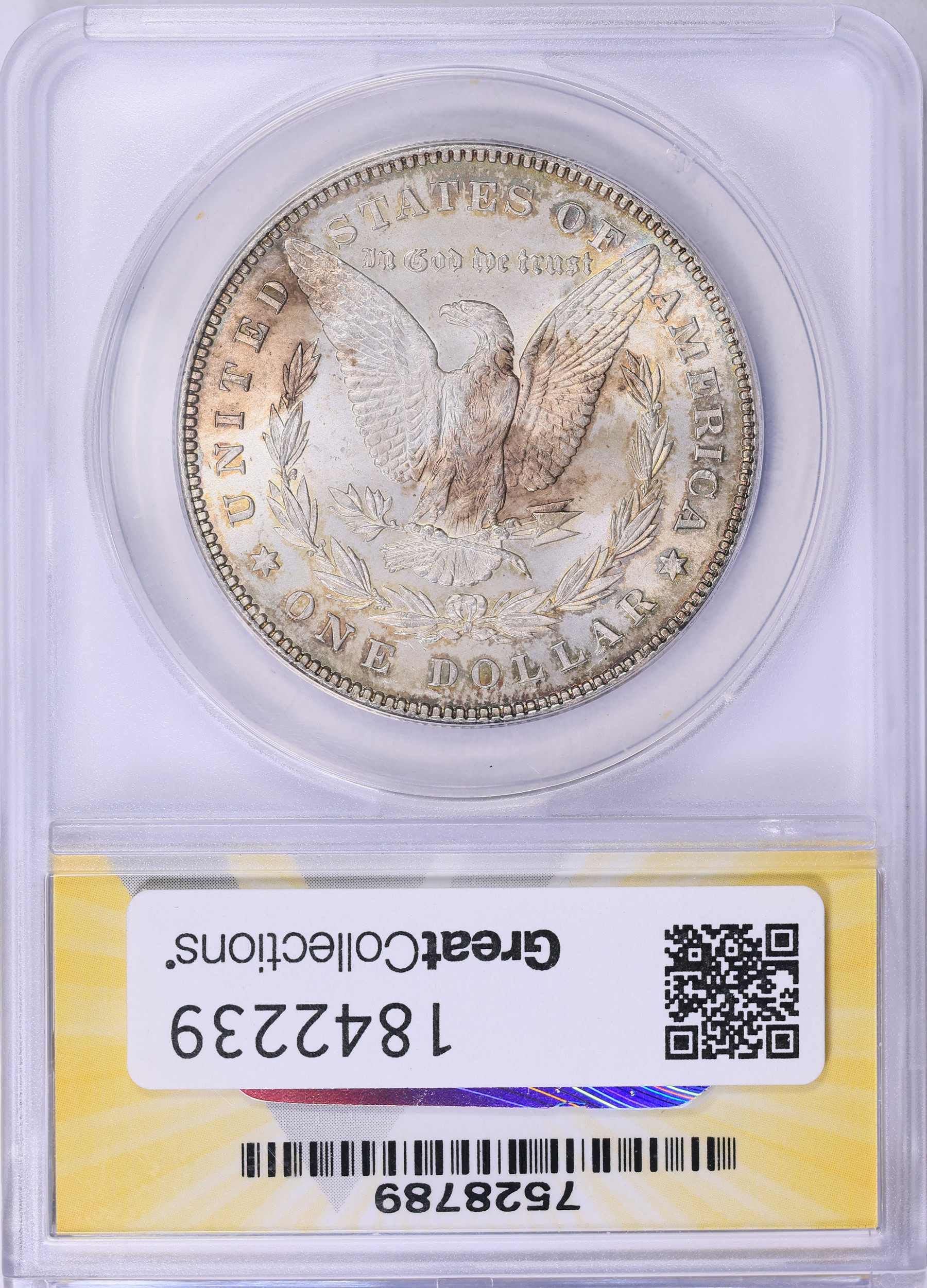 1878 Morgan Silver Dollar 7 Tailfeathers VAM-127 ANACS MS-63 (Toned ...
