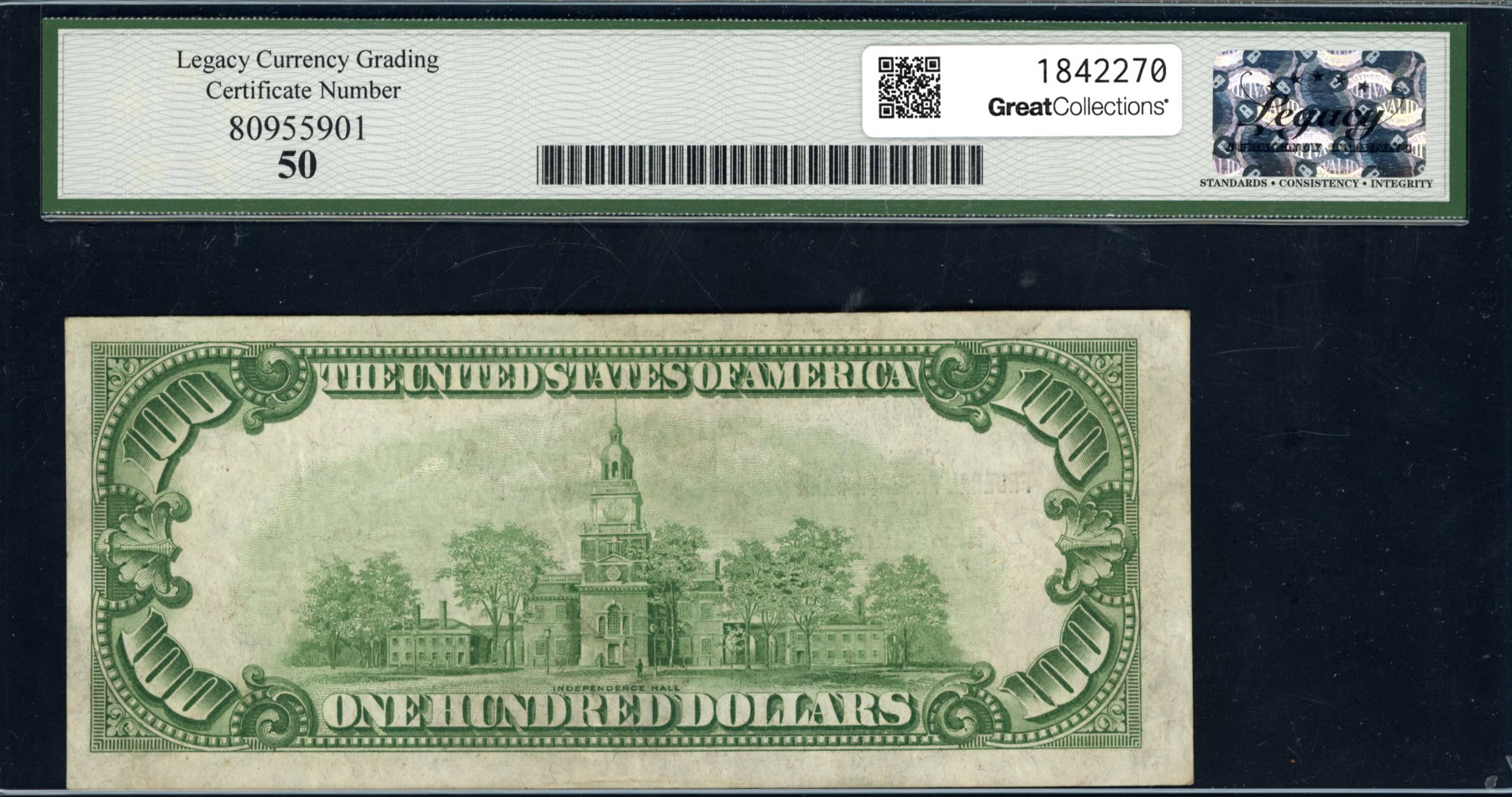 Fr. 1890-B (BA Block) 1929 $100 New York Federal Reserve Bank Note ...