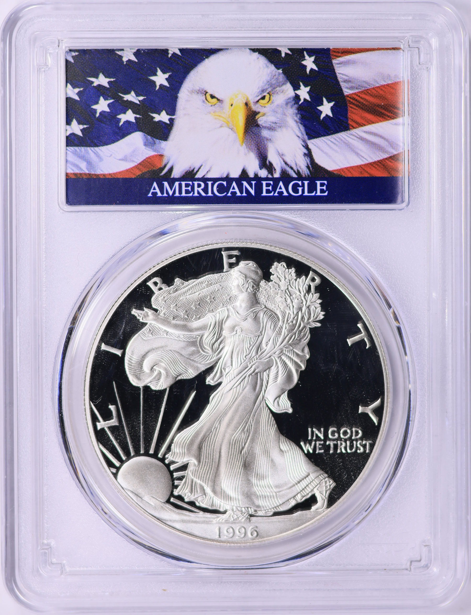 1996-P $1 Silver Eagle PCGS Proof-70 DCAM (American Eagle Label) (Item ...