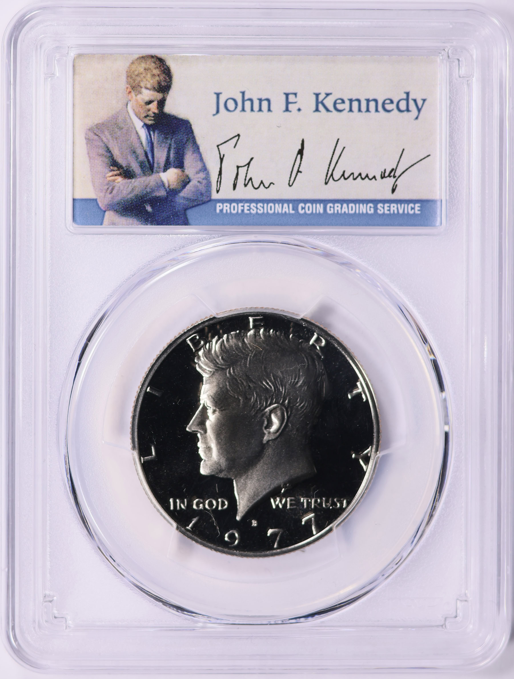 1977-S Kennedy Half Dollar PCGS Proof-70 DCAM (John F. Kennedy Label ...